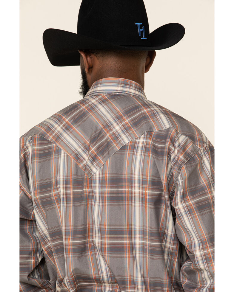 Stetson Mens Grey Adobe Large Plaid Long Sleeve Western Shirt Boot Barn