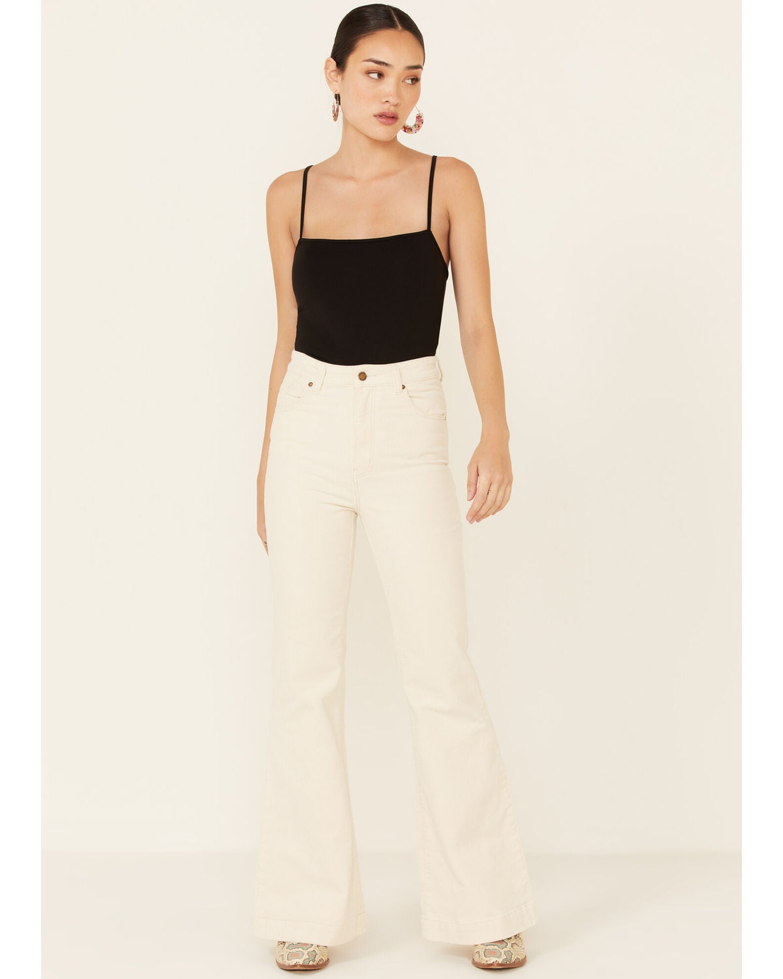 Rolla's Women's East Coast High Rise Flare Jeans, Ivory