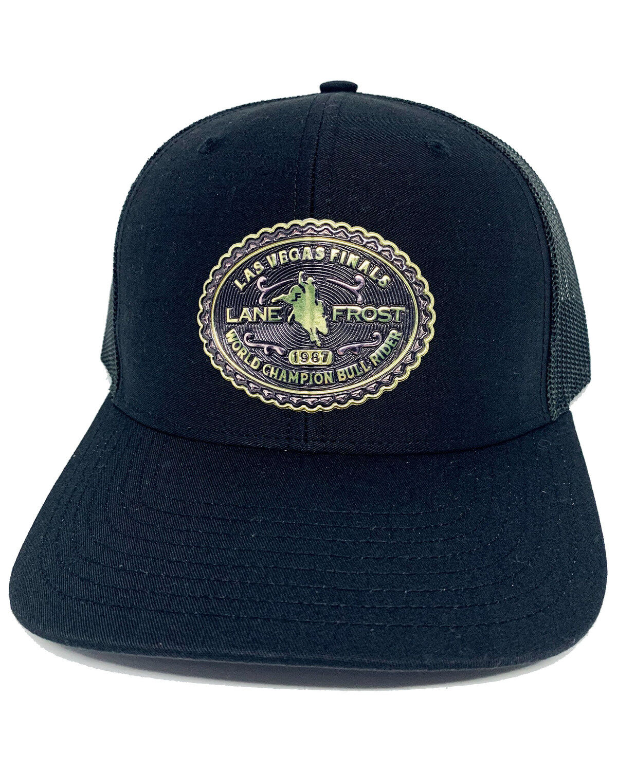 Lane Frost Men's World Champ Gold Buckle Mesh Cap , Black, hi-res
