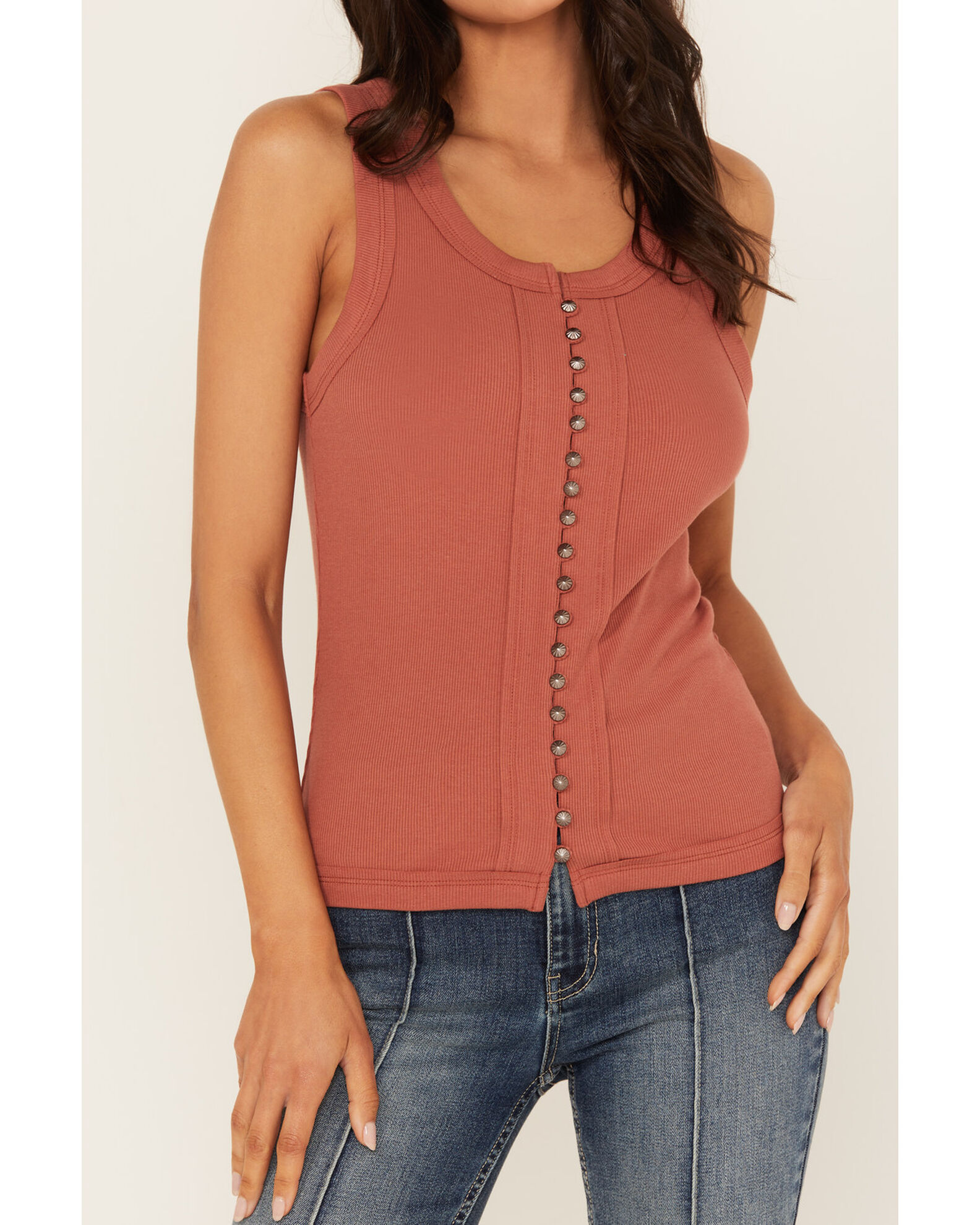 Idyllwind Women's Edna Button Front Ribbed Tank