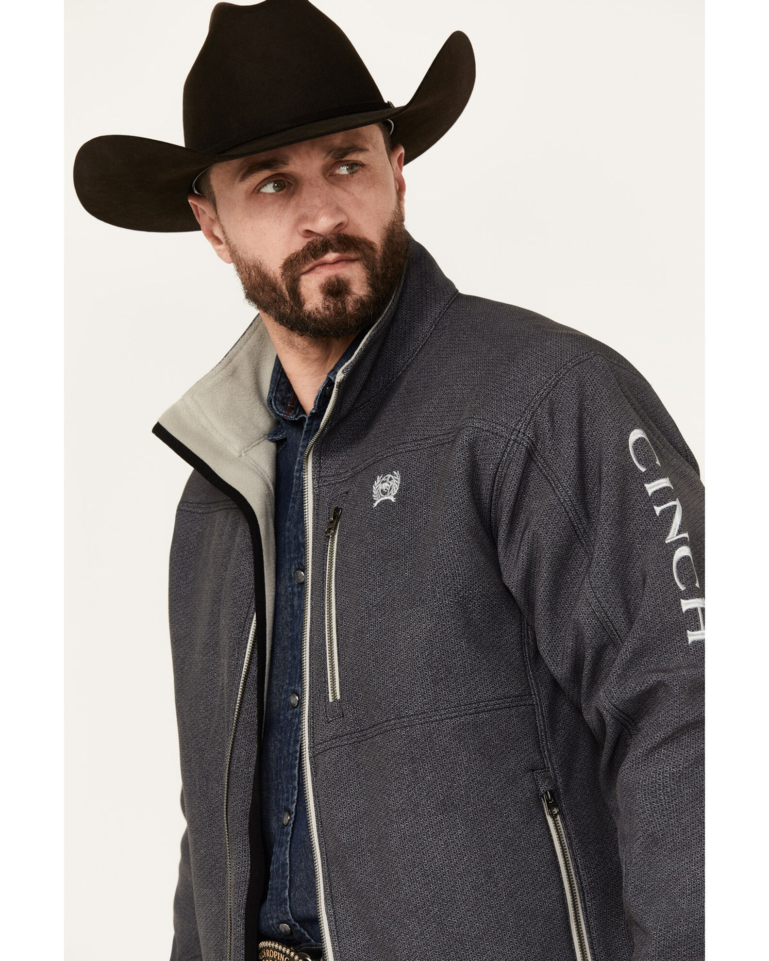 Cinch Mens Concealed Carry Softshell Jacket Grey