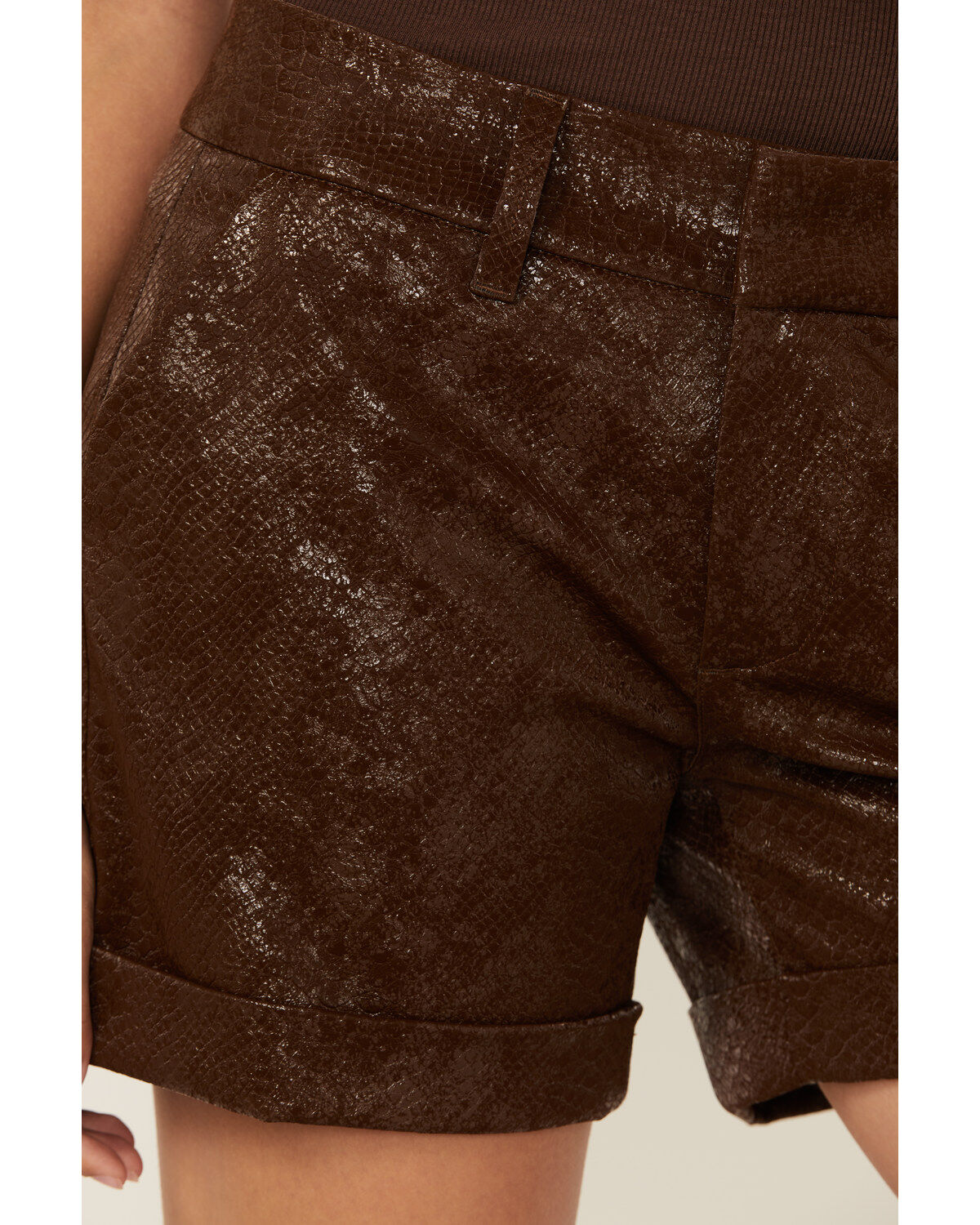 Dear John Women's Mid Rise Snake Print Shorts, Brown