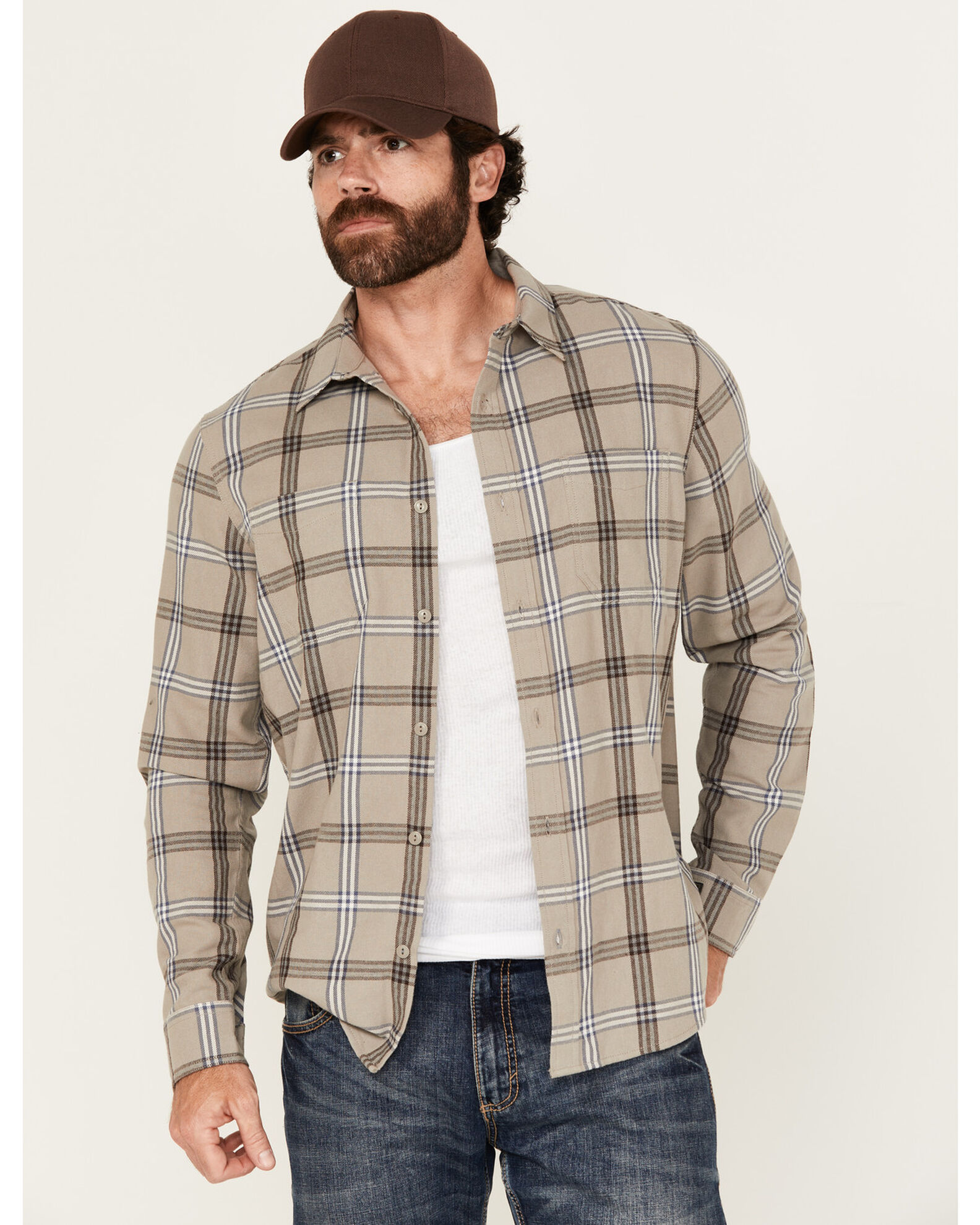 Brothers and Sons Men's Johnson Plaid Print Long Sleeve Button-Down ...