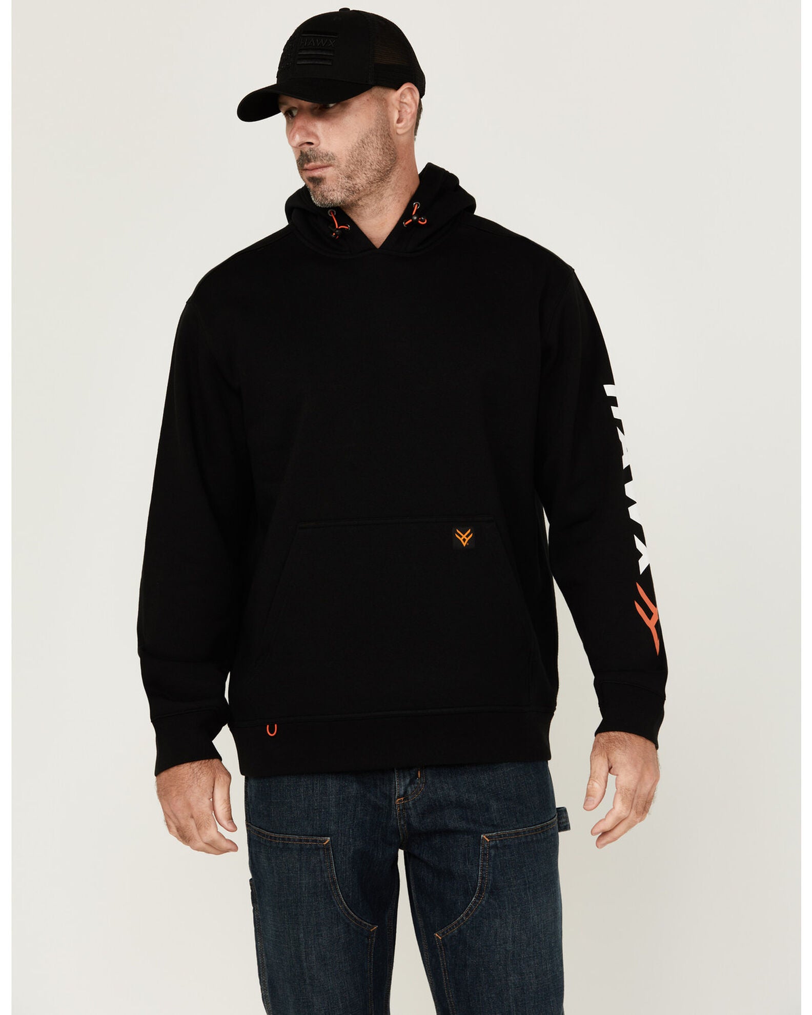 Hawx Men's Halstead Logo Sleeve Hooded Sweatshirt - Big & Tall, Black