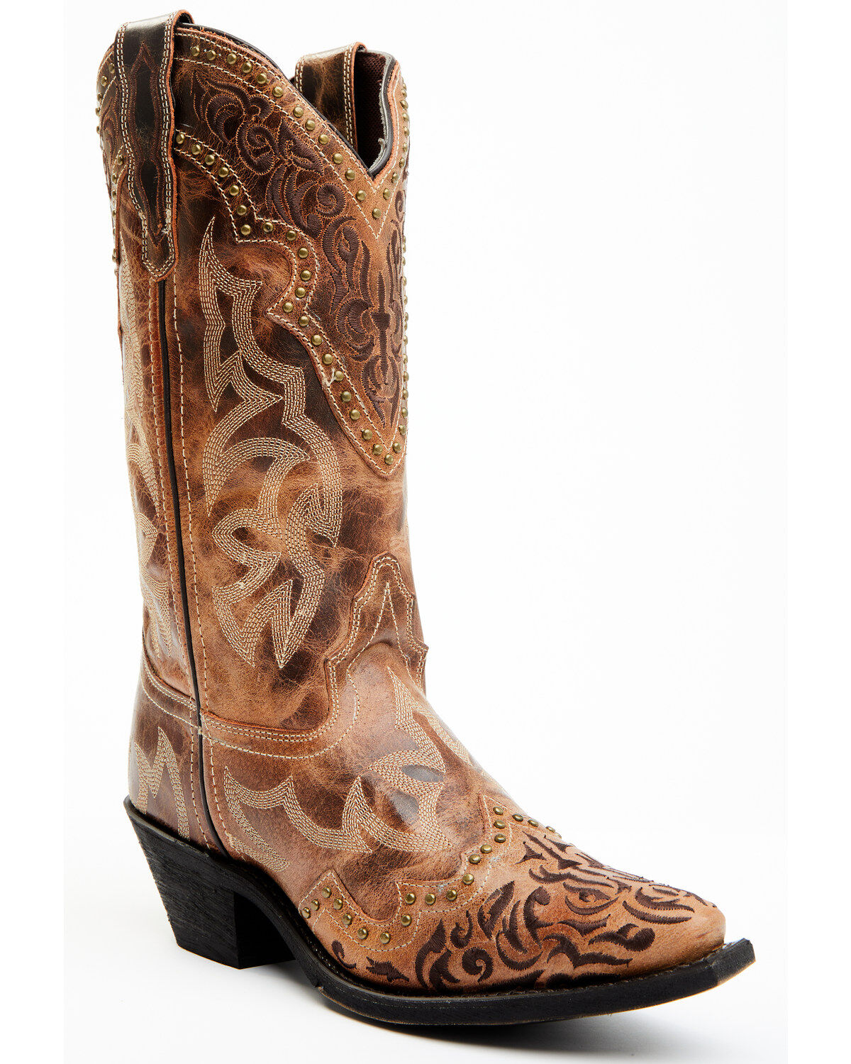 Laredo Women's Braylynn Studded Leather Western Performance Boots ...