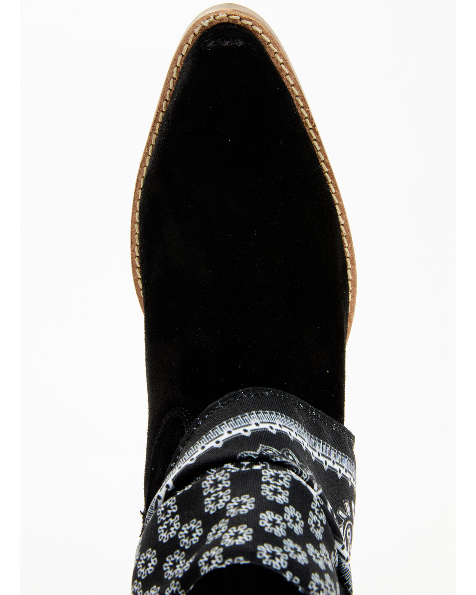 Dingo Womens Suede Bandida Western Booties Round Toe Black