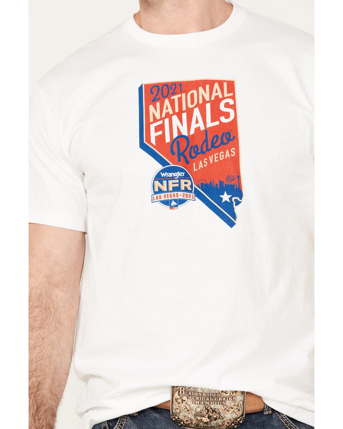 Authentics Men's NFR Short Sleeve Graphic T-Shirt, White
