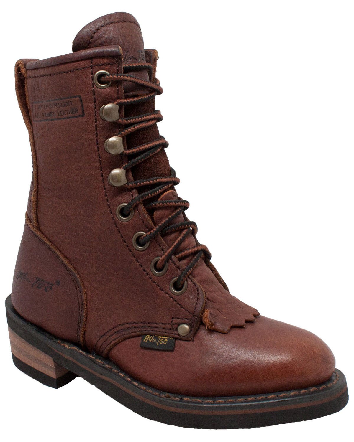Ad Tec Boys' Packer Boots - Round Toe, Chestnut, hi-res