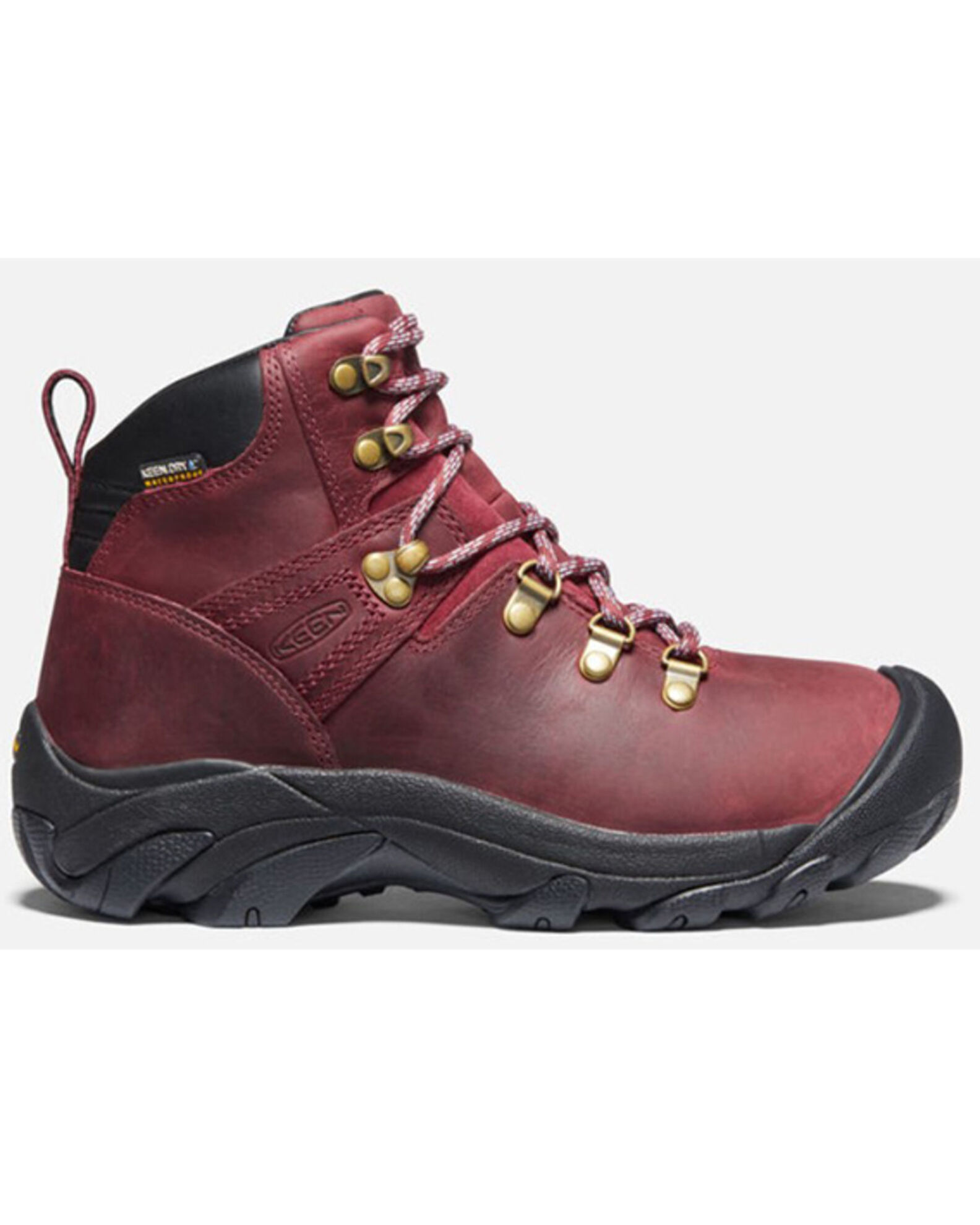 Keen Women's Tibetan Red & Black Pyrenees Waterproof Lace-Up Hiking ...