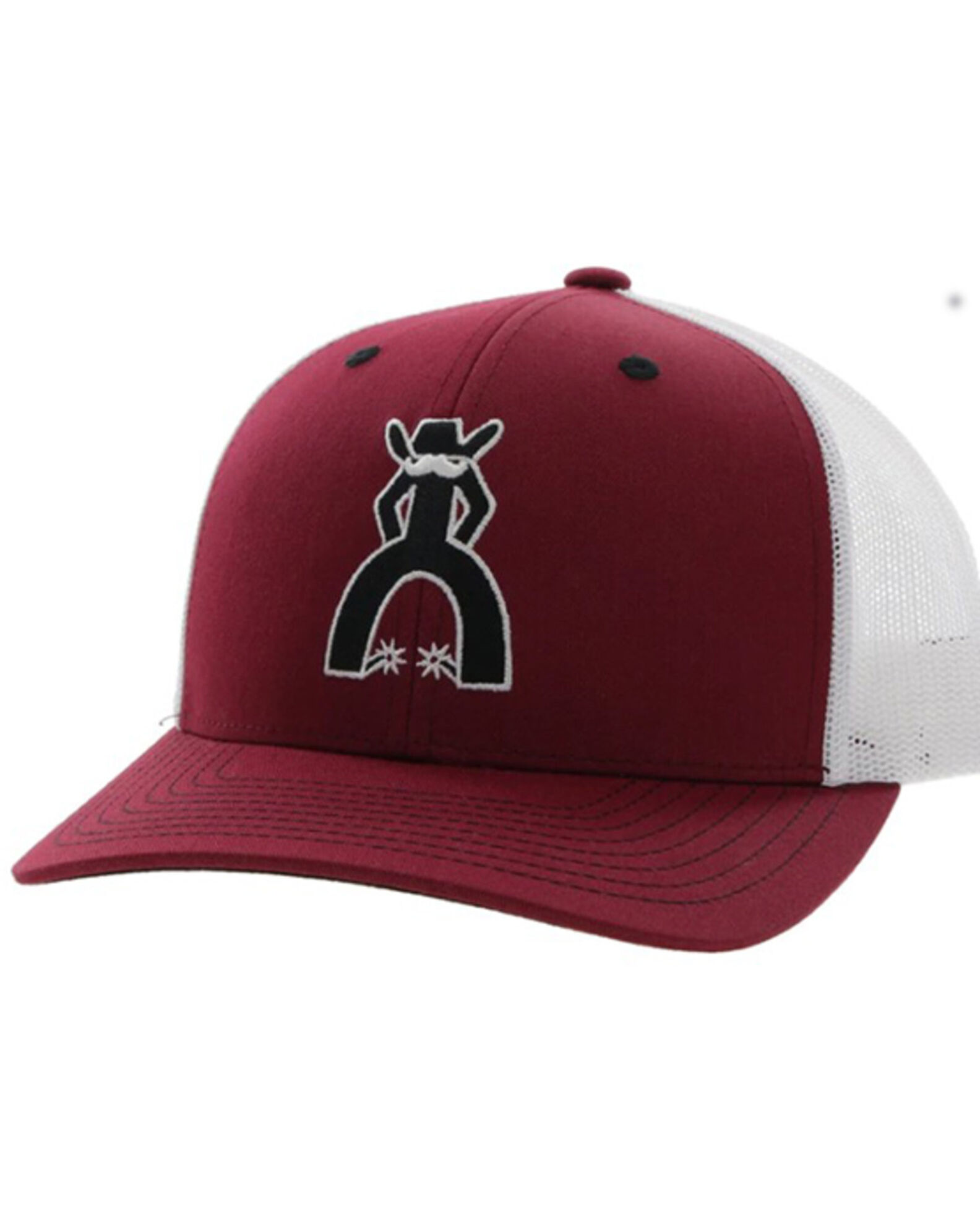 Hooey Men's Punchy Logo Embordered Trucker Cap, Maroon