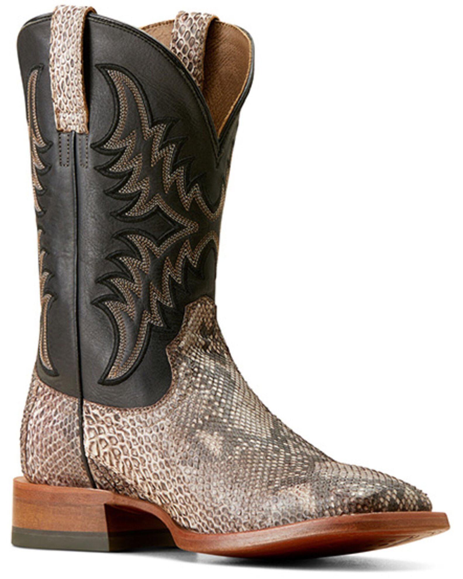 Ariat Men's Dry Gulch Exotic Python Western Boots - Broad Square Toe, Brown