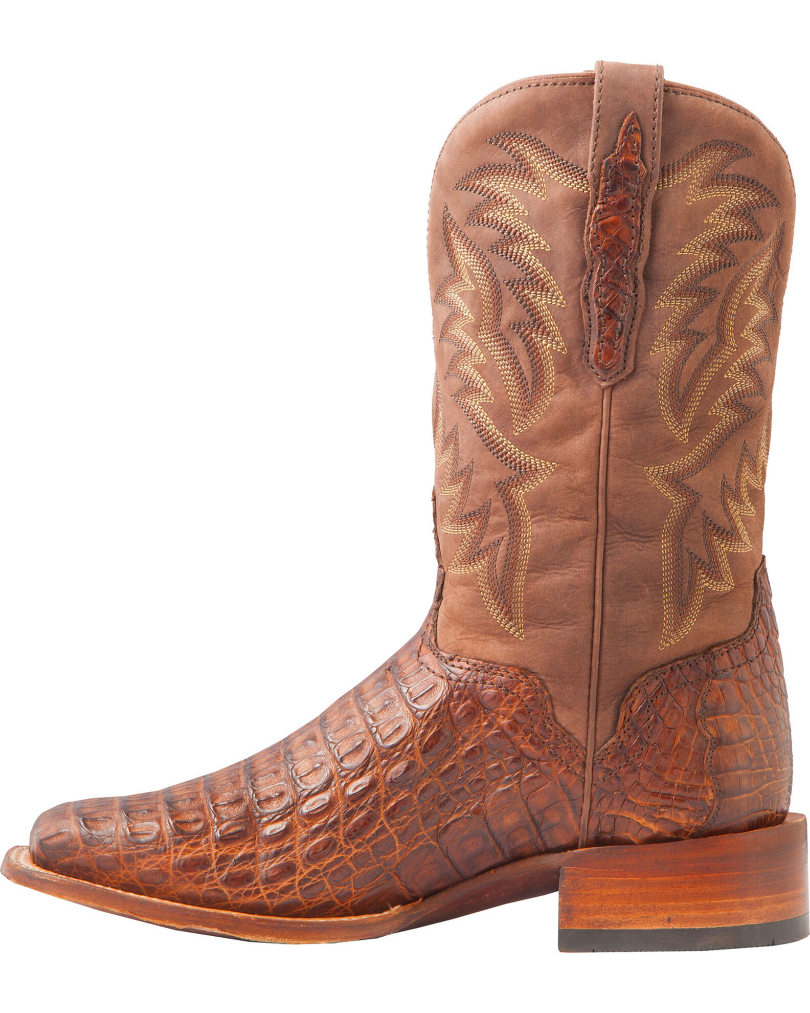 El Dorado Men's Handmade Caiman Back Brass Stockman Boots - Broad ...