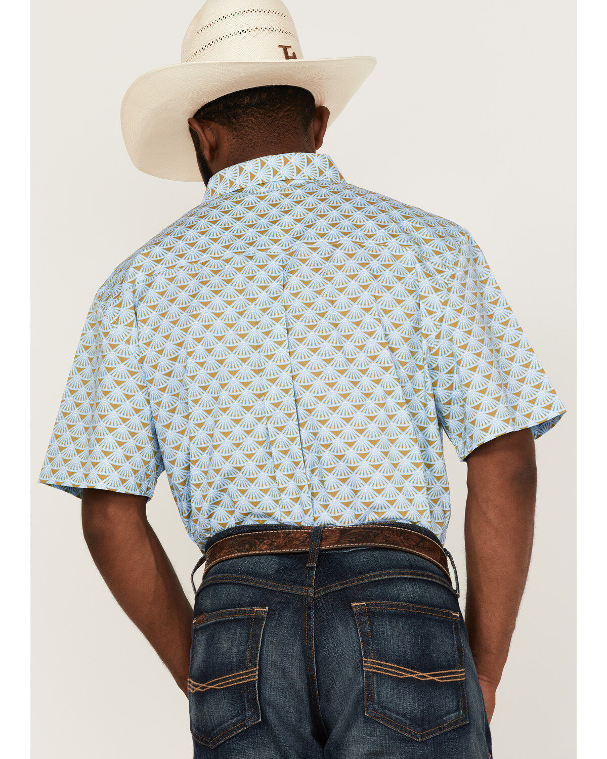 RANK 45® Men's Arena Allover Print Short Sleeve Button-Down Western ...