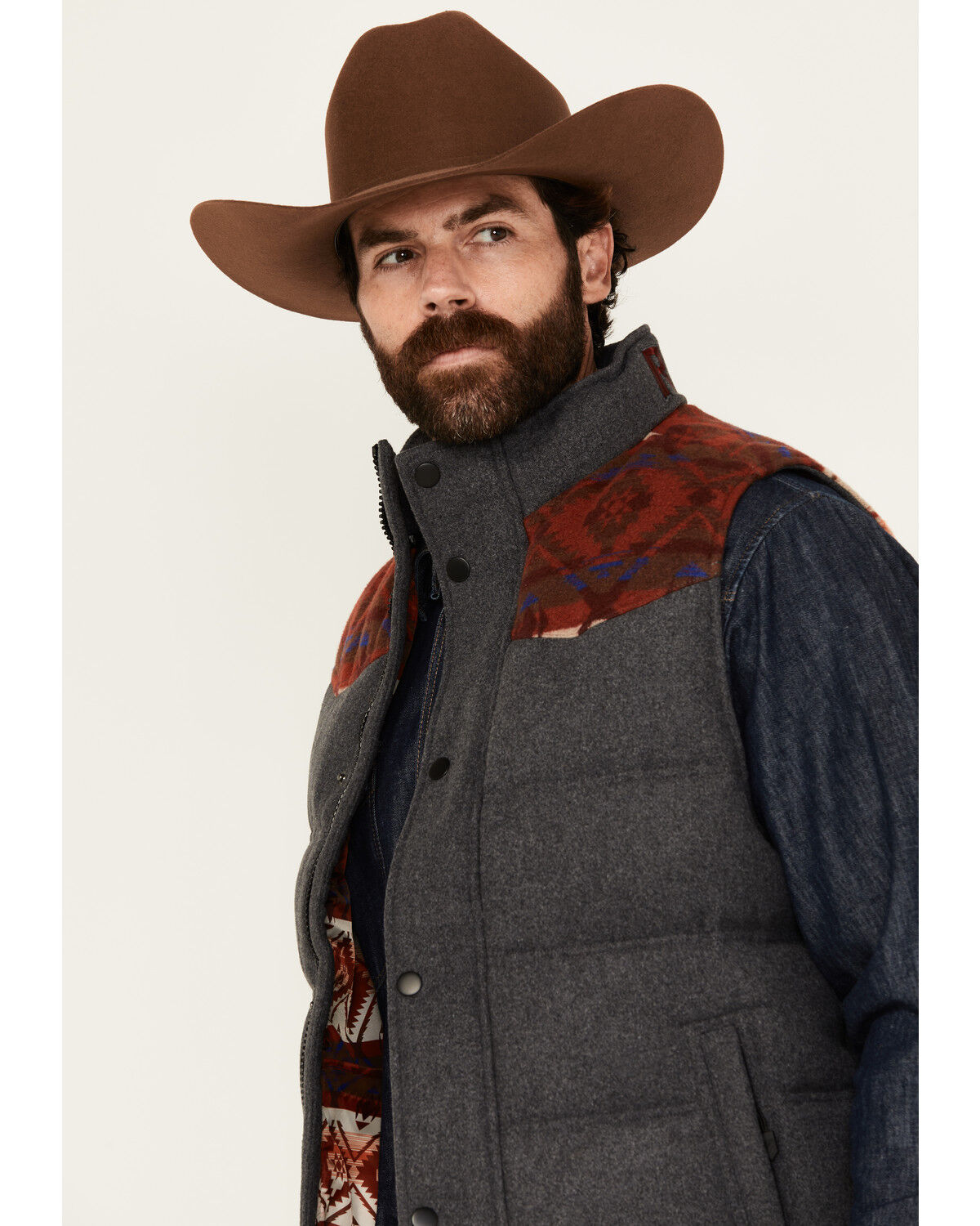 Product Name: RANK 45® Men's Night Hike Southwestern Print Wool Puffer Vest