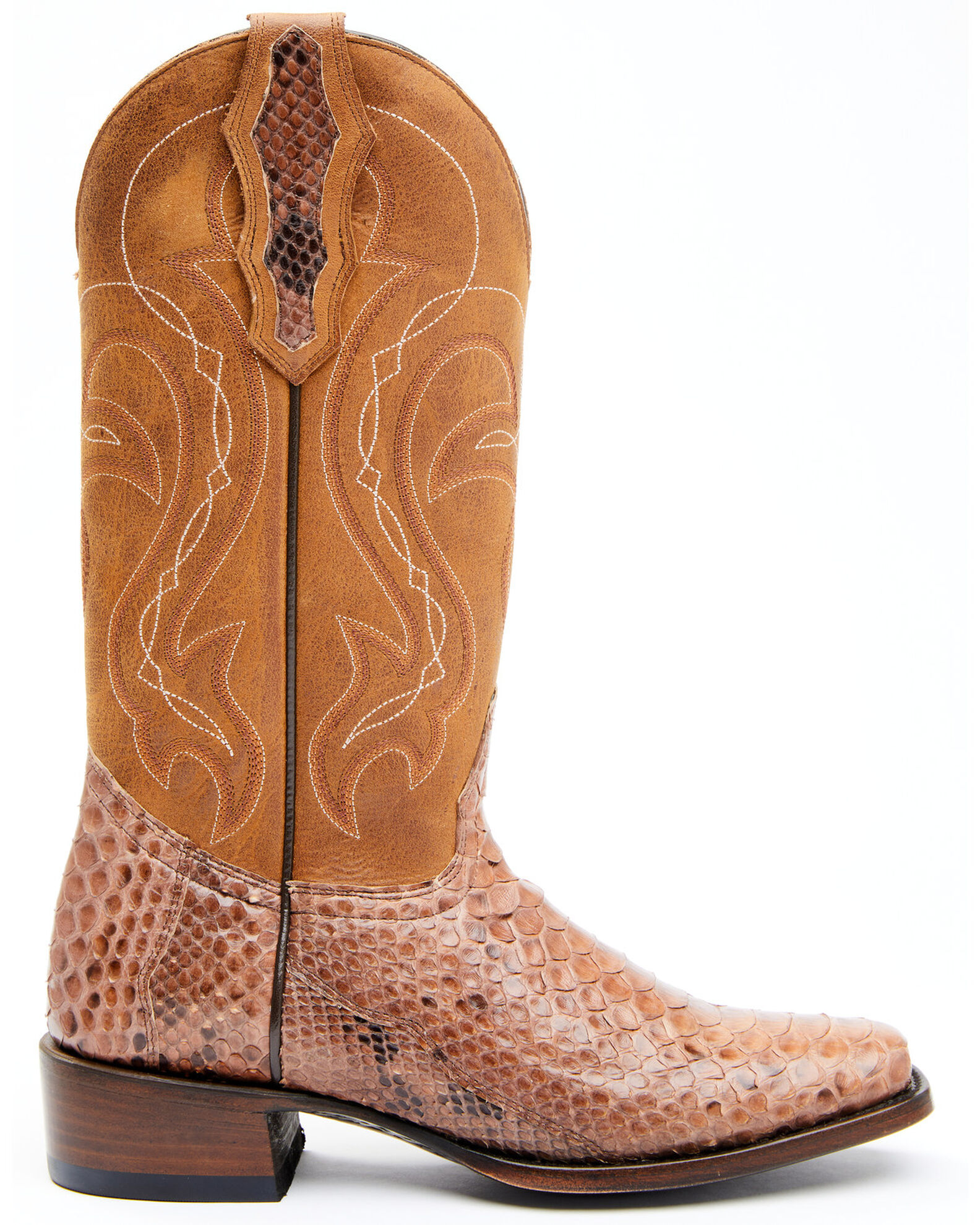 Shyanne Women's Geneva Exotic Snake Skin Western Boots - Square Toe, Tan