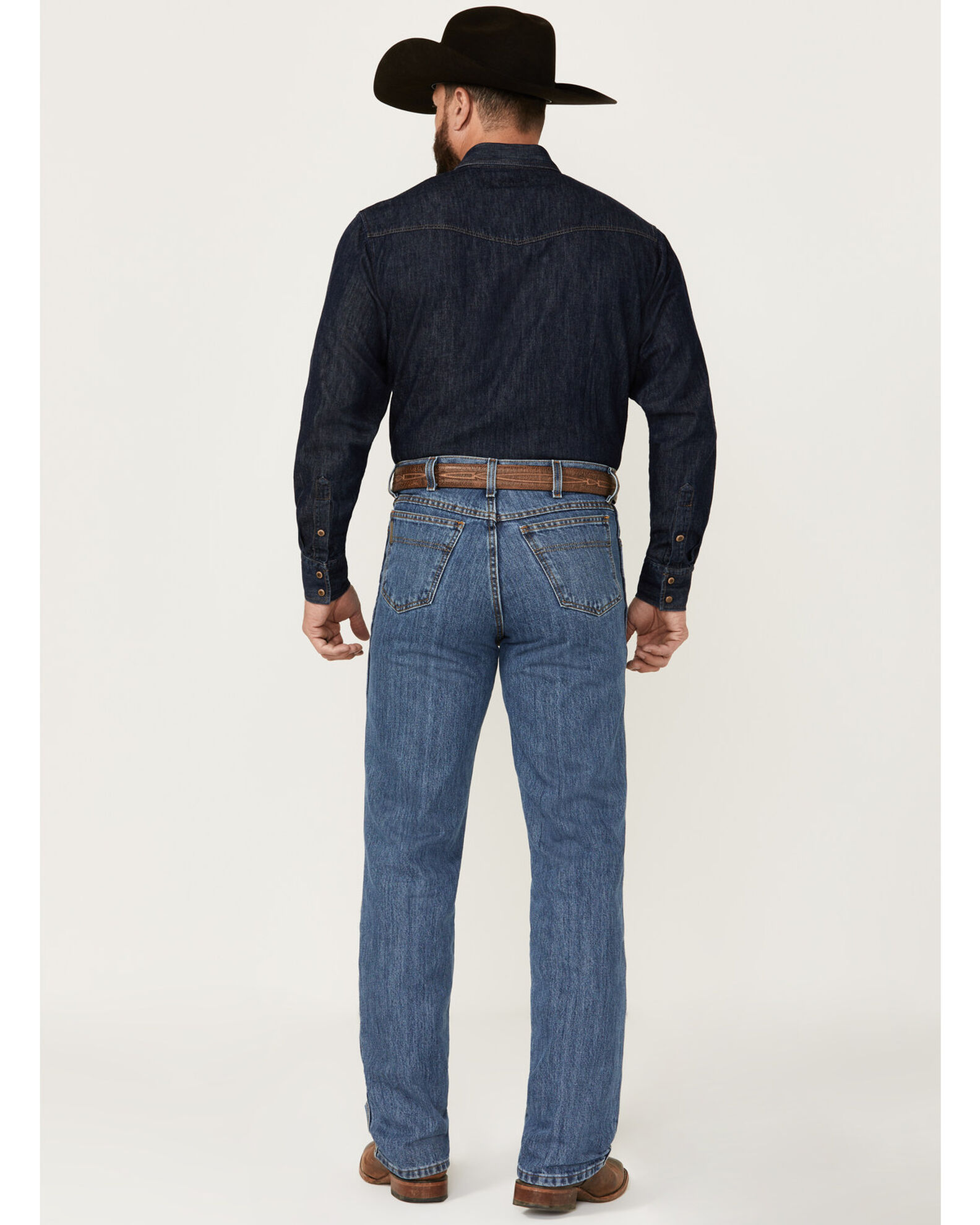 Cinch Men's Bronze Label Medium Wash Slim Fit Tapered Denim Jeans, Blue