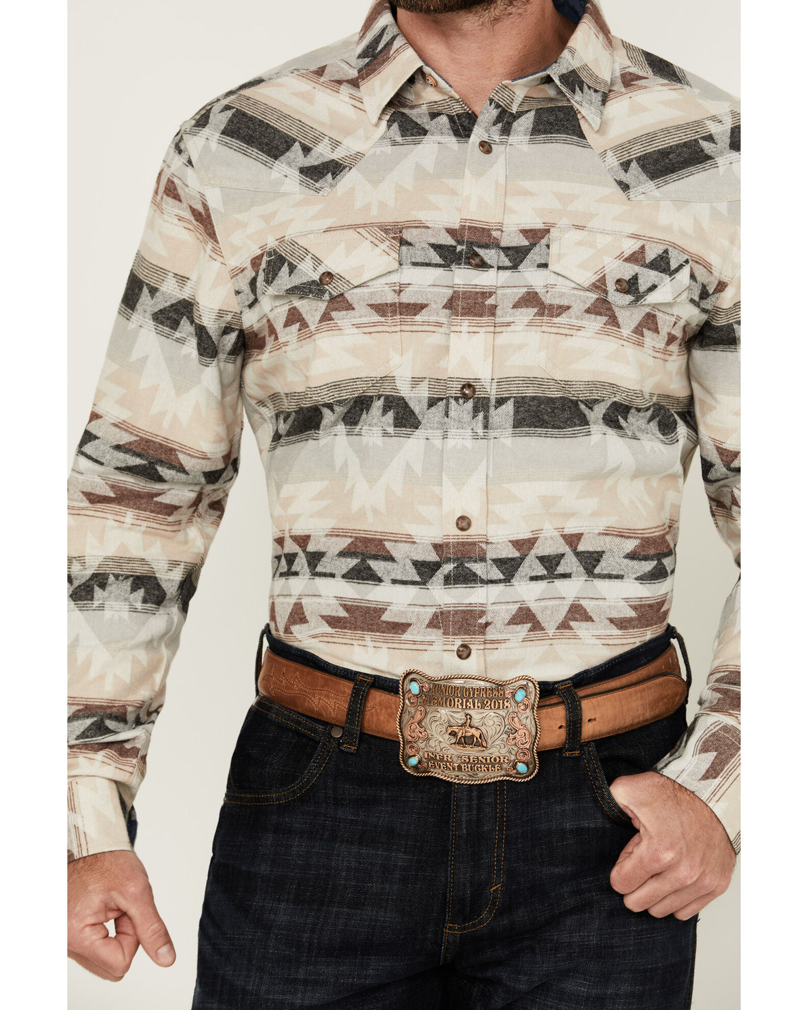 Cody James Mens Sway Southwestern Striped Long Sleeve Snap Western
