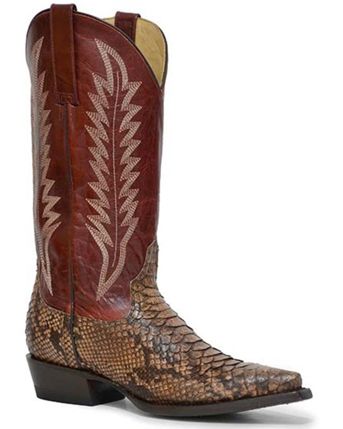 Stetson Women's Ember Exotic Python Western Boots - Snip Toe, Red