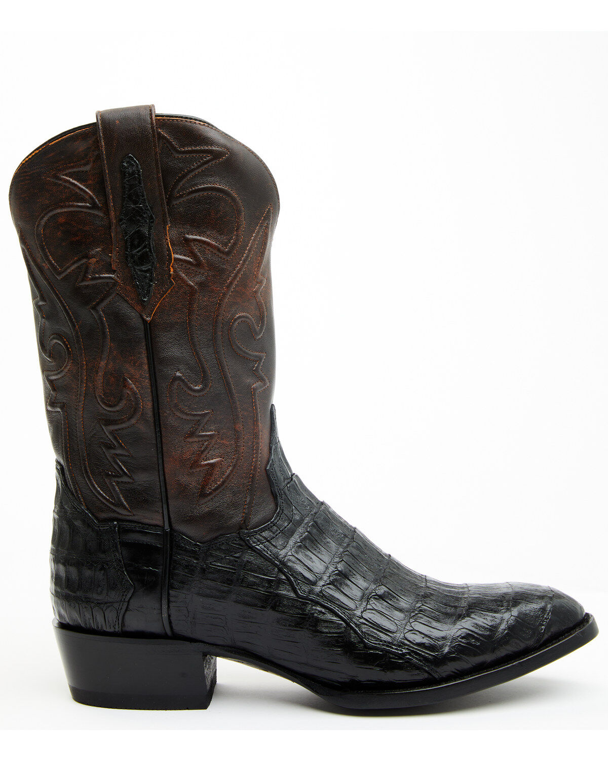 Dan Post Men's Exotic Caiman 12" Western Boots - Round Toe, Black