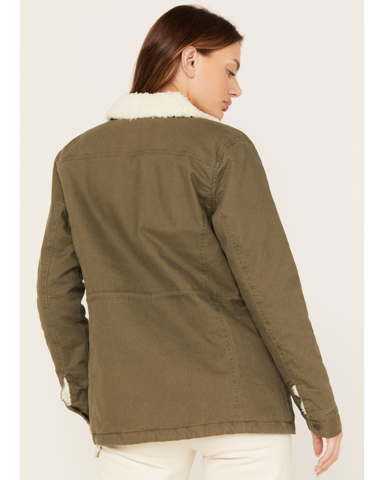 Cleo + Wolf Women's Faux Shearling Jacket, Olive