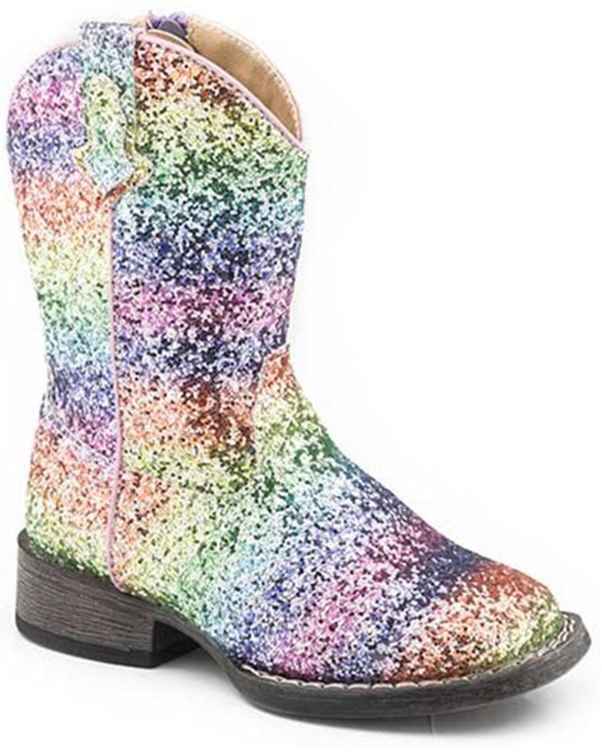 Roper Toddler Girls' Glitter Galore Western Boots - Broad Square Toe, Pink
