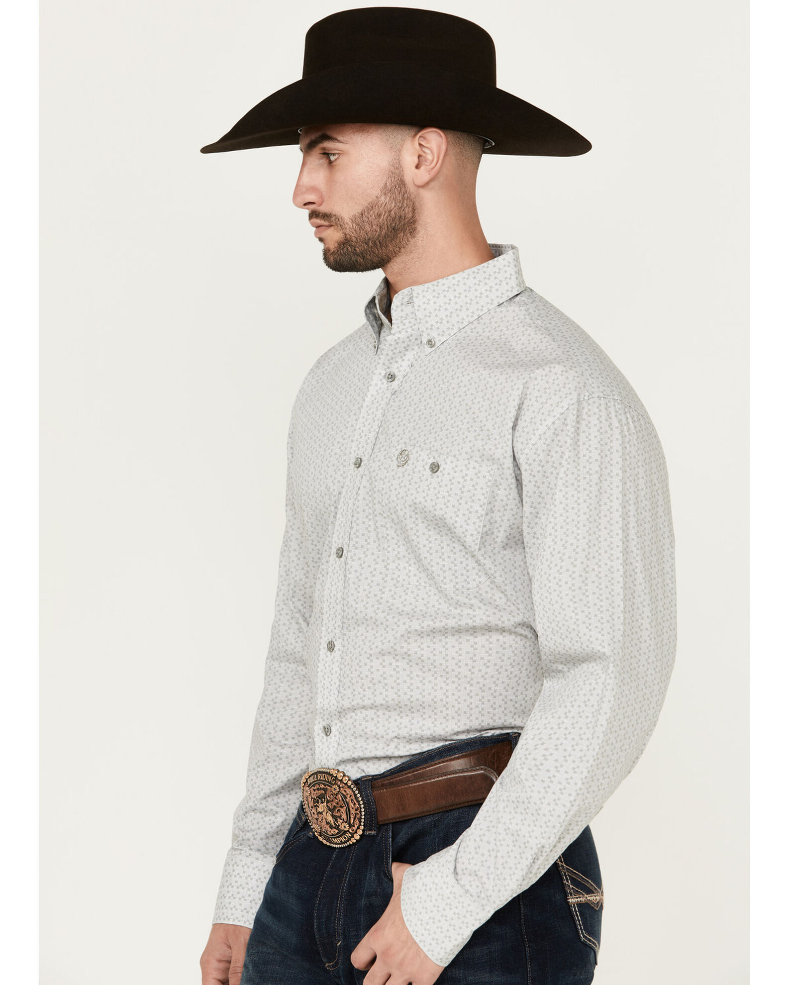 Product Name George Strait By Wrangler Mens Square Geo Print Long