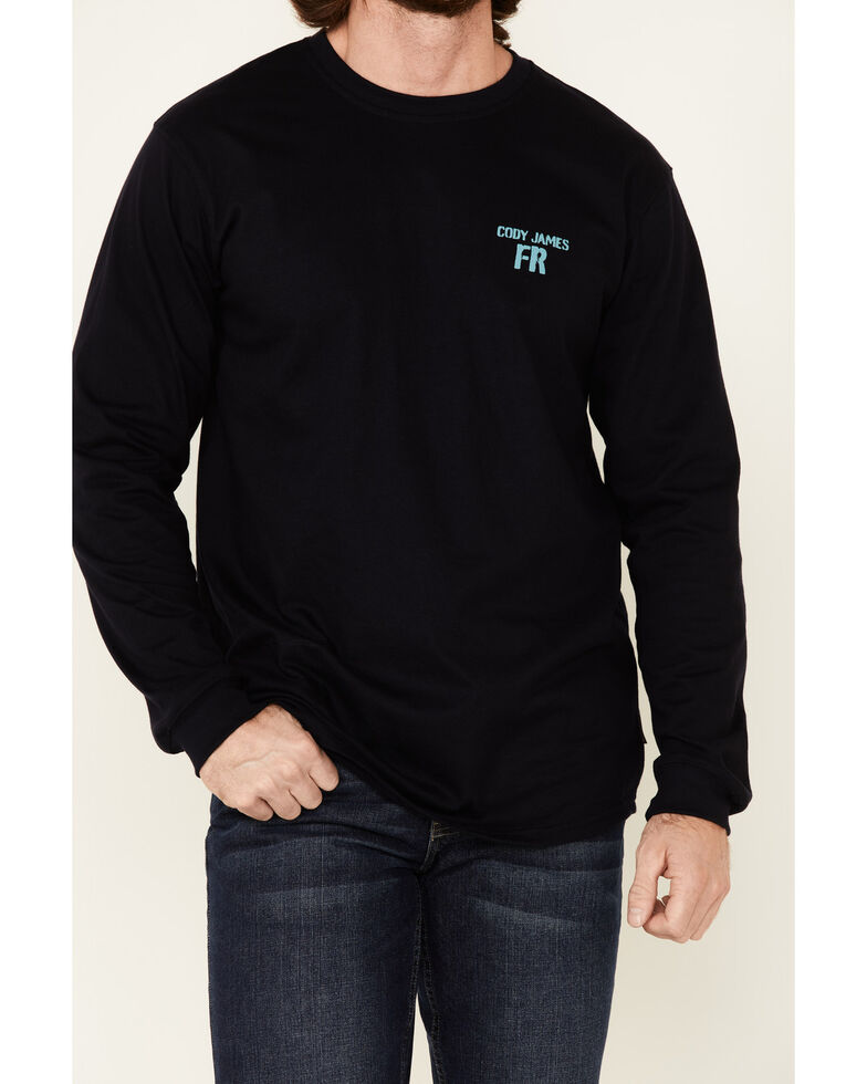 Cody James Mens Fr Navy Back Graphic Long Sleeve Work T Shirt Boot Barn