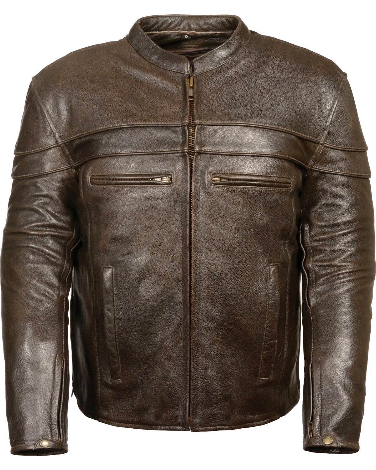 Milwaukee Leather Men's Brown Sporty Scooter Crossover Jacket, Brown