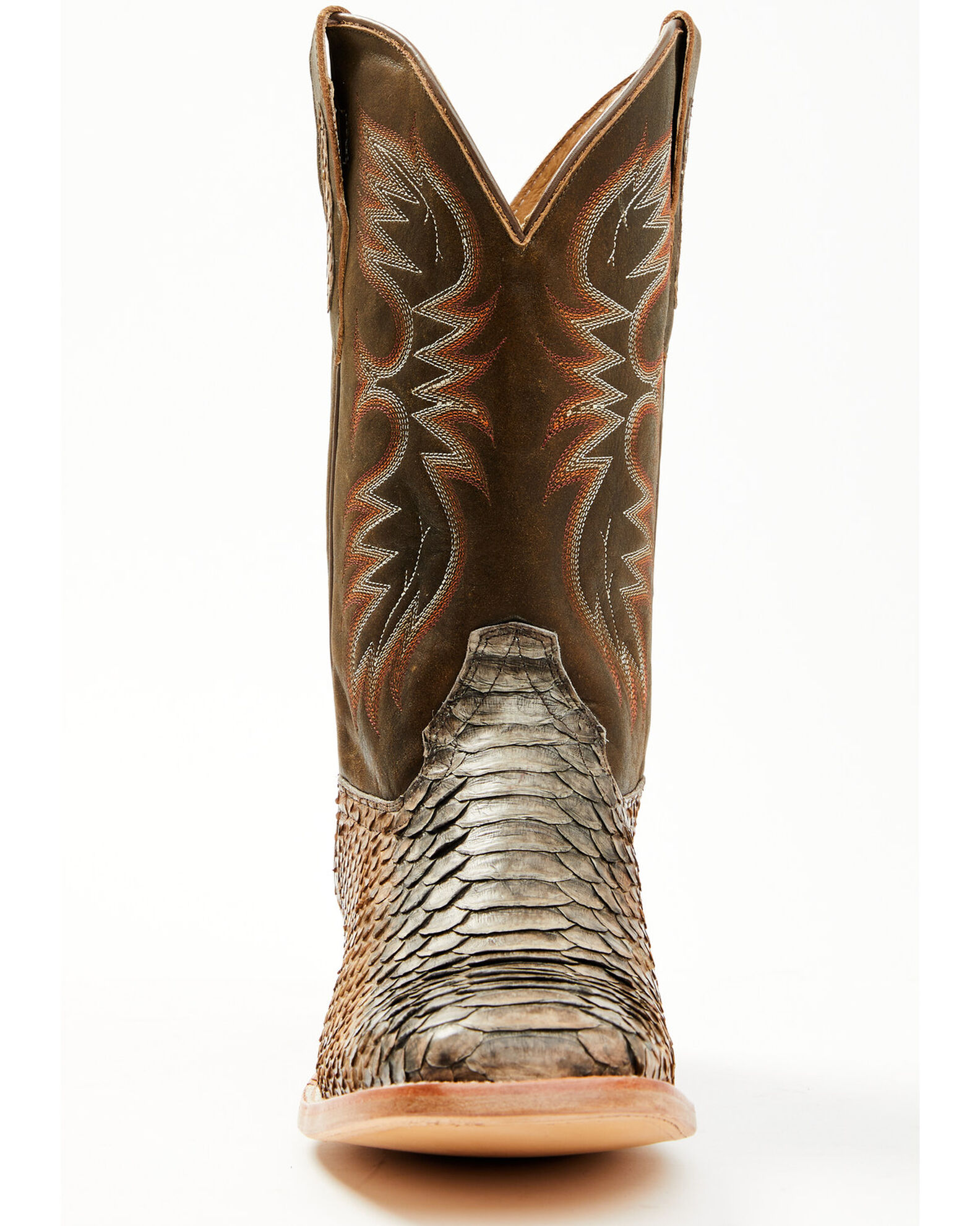 Cody James Men's Python Exotic Western Boots - Broad Square Toe, Brown