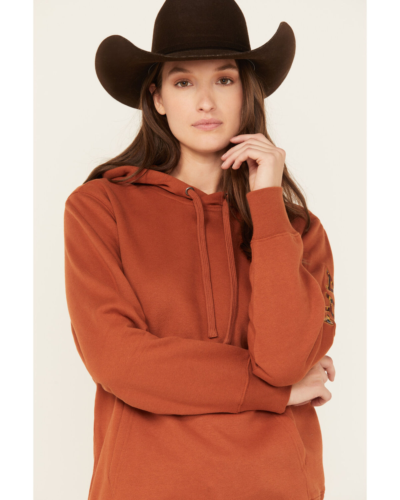 Product Name Ariat Womens Southwestern Print Embroidered Logo Hoodie