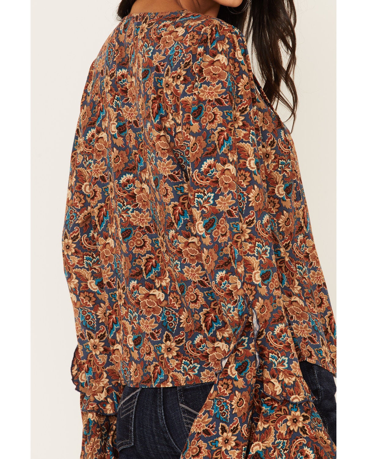 Idyllwind Women's Rouge Paisley Print Lace Up Top | Boot Barn