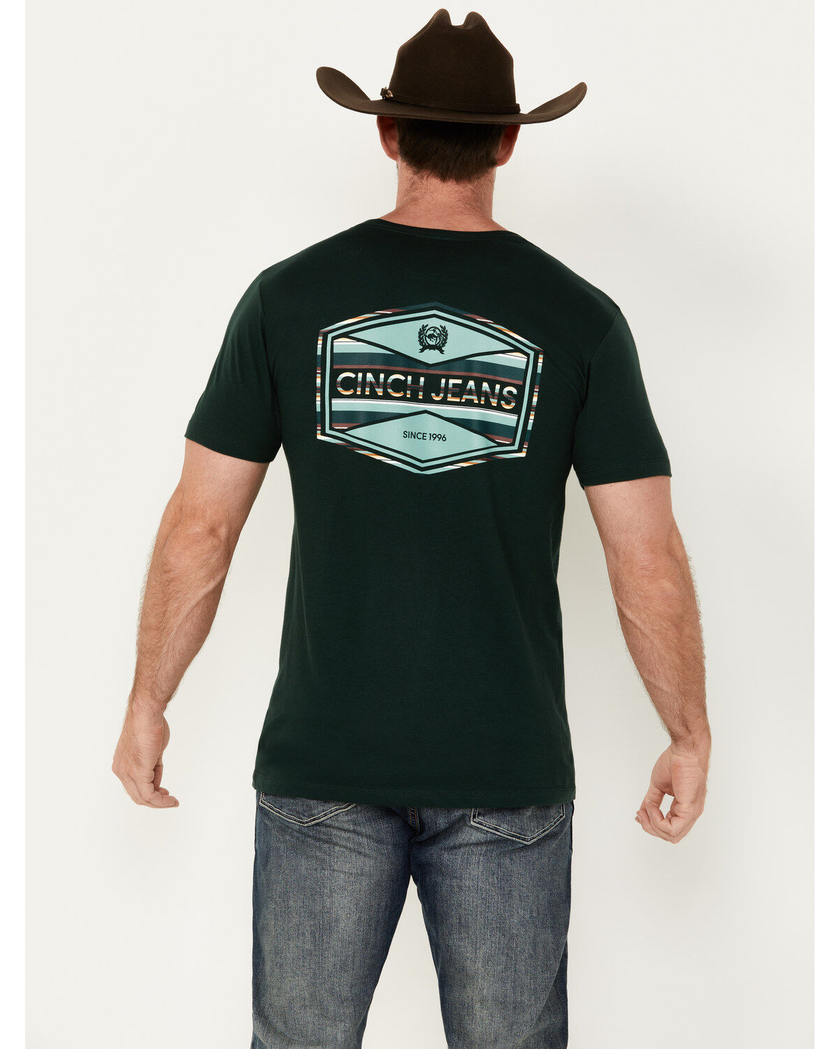 Cinch Men's Logo Short Sleeve Graphic T-Shirt, Dark Green