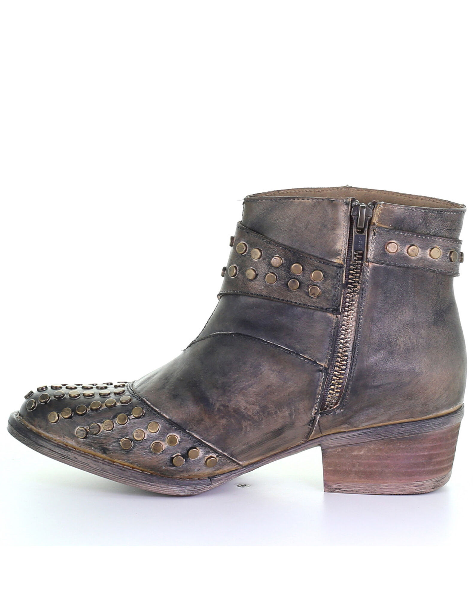 Circle G Women's Harness & Studs Fashion Booties - Round Toe | Boot Barn