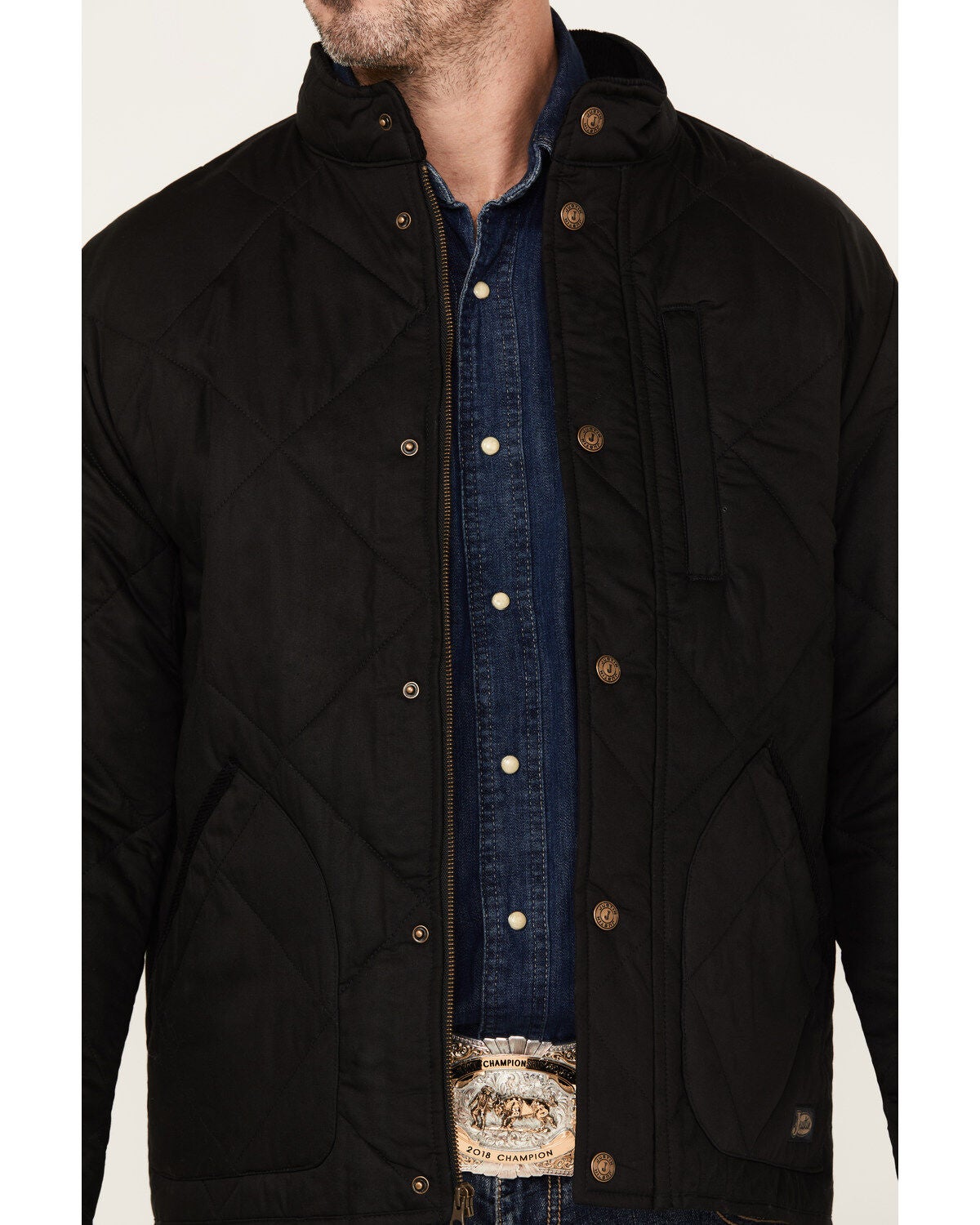 Justin Men's Broken Arrow Matte Quilted Jacket, Black