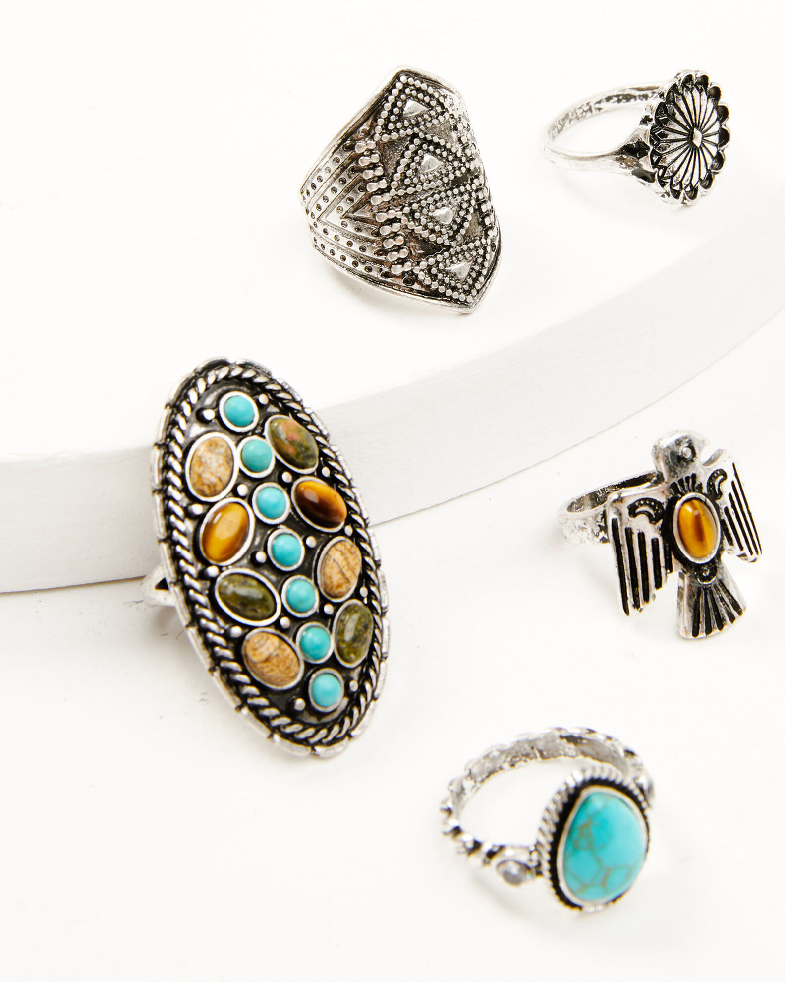 Shyanne Women's Bisbee Falls Thunderbird 5-Piece Ring Set | Boot Barn