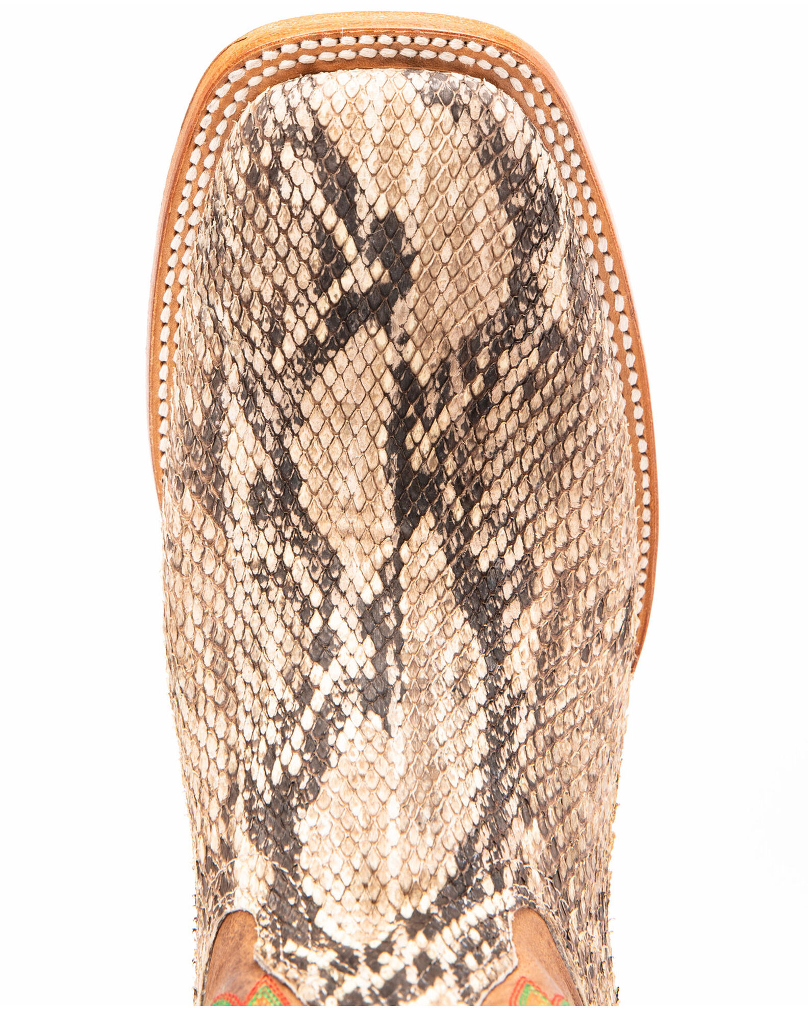 Cody James Mens Exotic Python Western Boots Broad Square Toe Brown