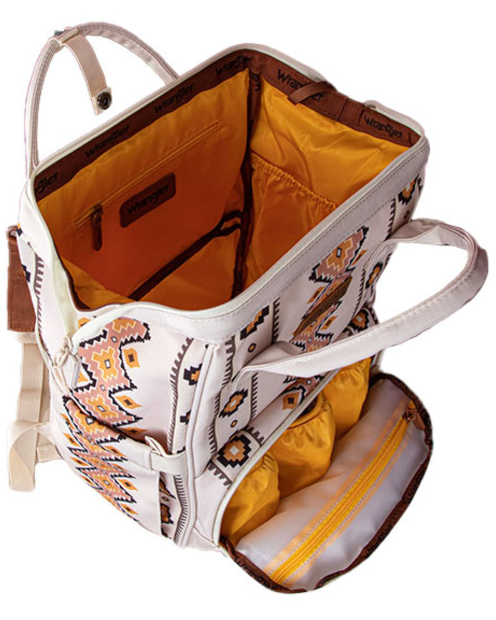 Wrangler Women's Southwestern Print Canvas Backpack, Tan