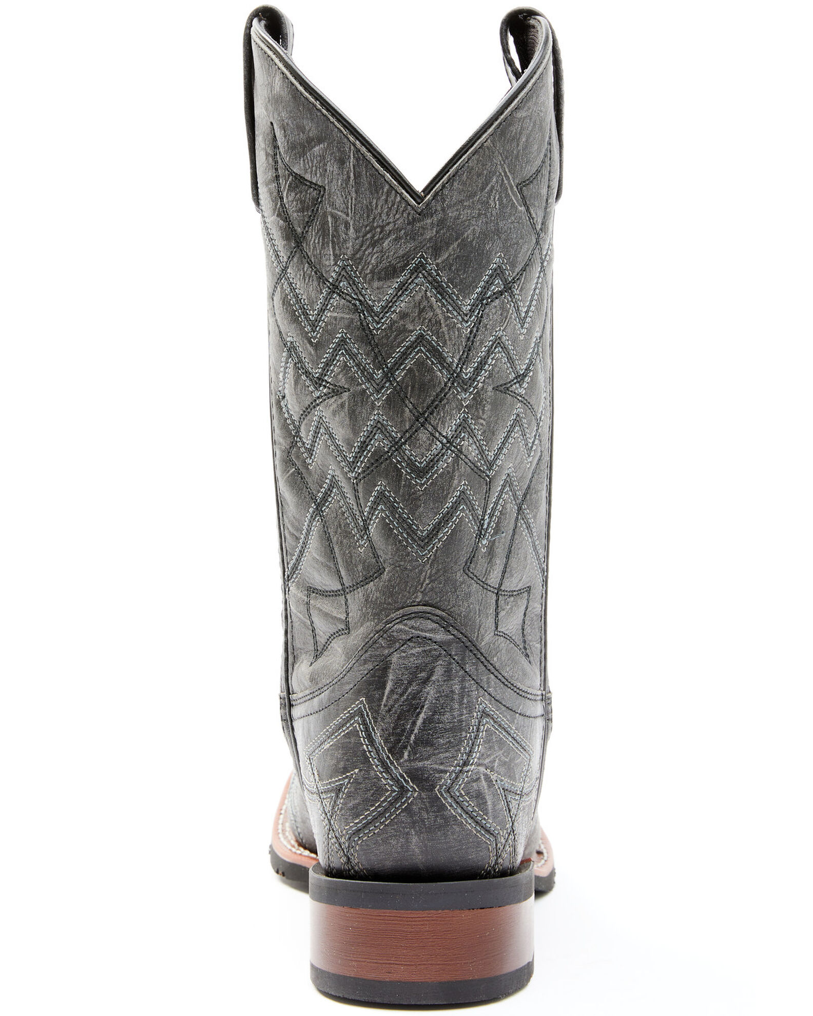 Laredo Mens Charcoal Geo Stitch Western Boots Broad Square Toe Charcoal