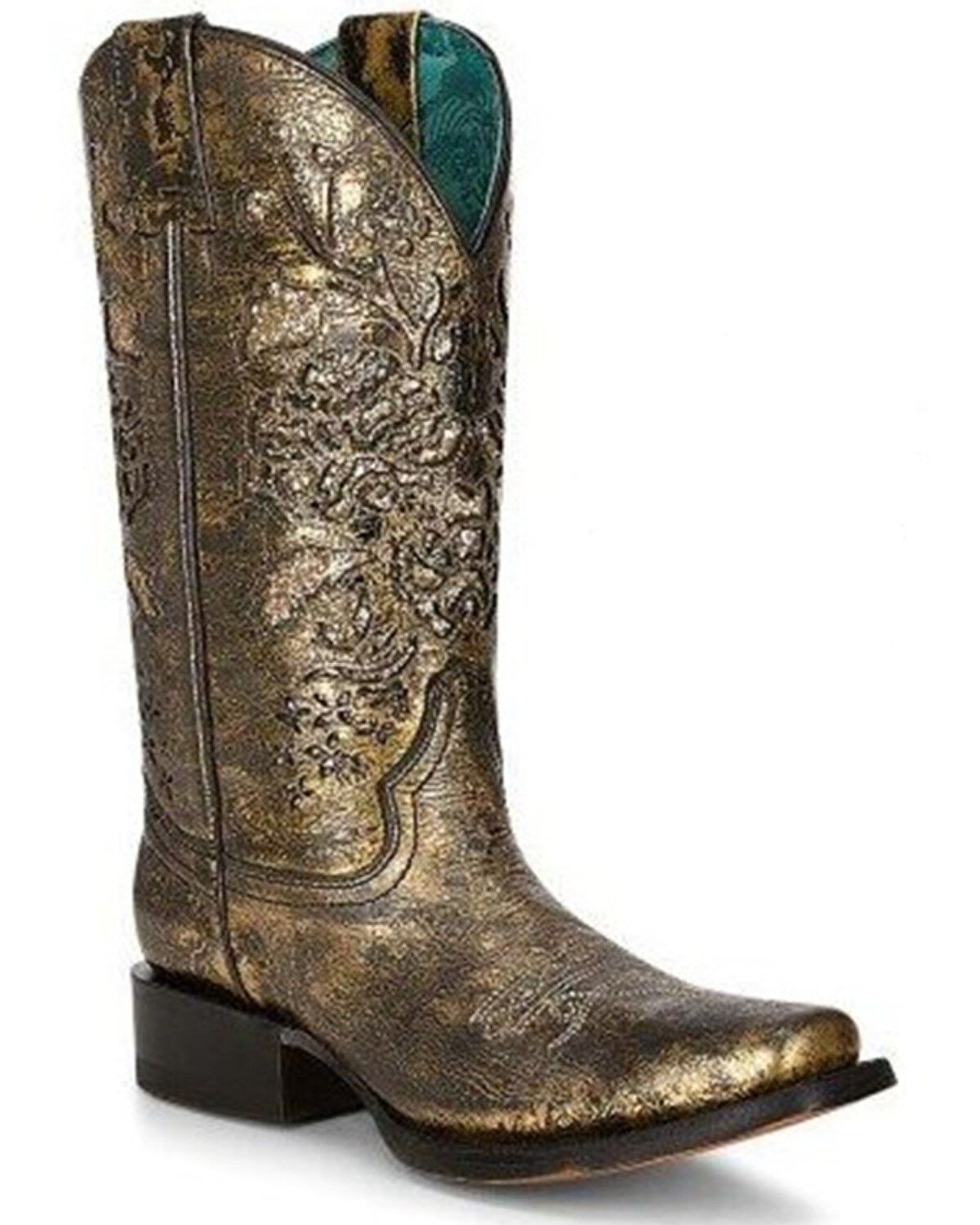 Corral Women's Metallic Western Boots - Snip Toe, Beige/khaki