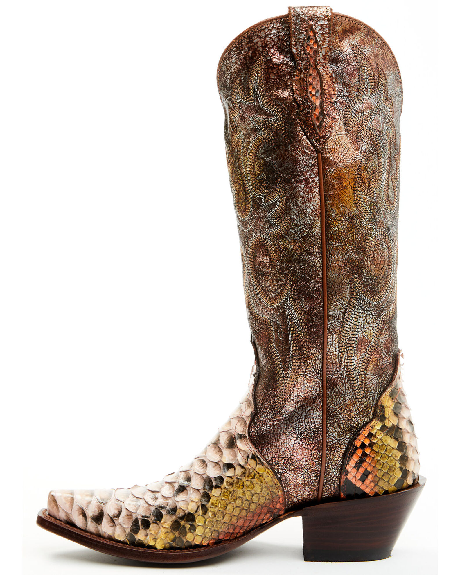 Shyanne Women's Cayenne Exotic Python Tall Western Boots - Snip Toe, Multi