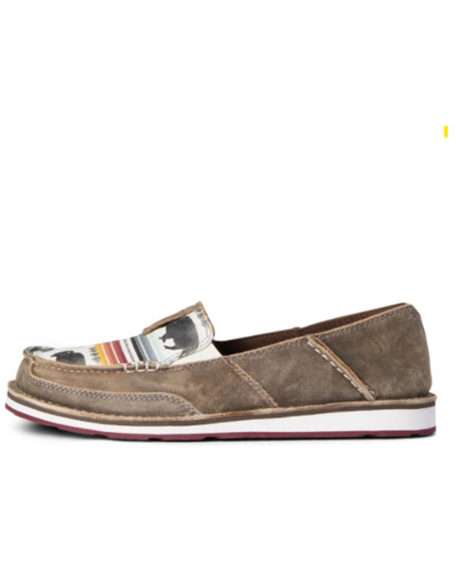 Ariat Womens Buffalo Print Casual Vamp Cruiser Shoes Moc Toe Brown