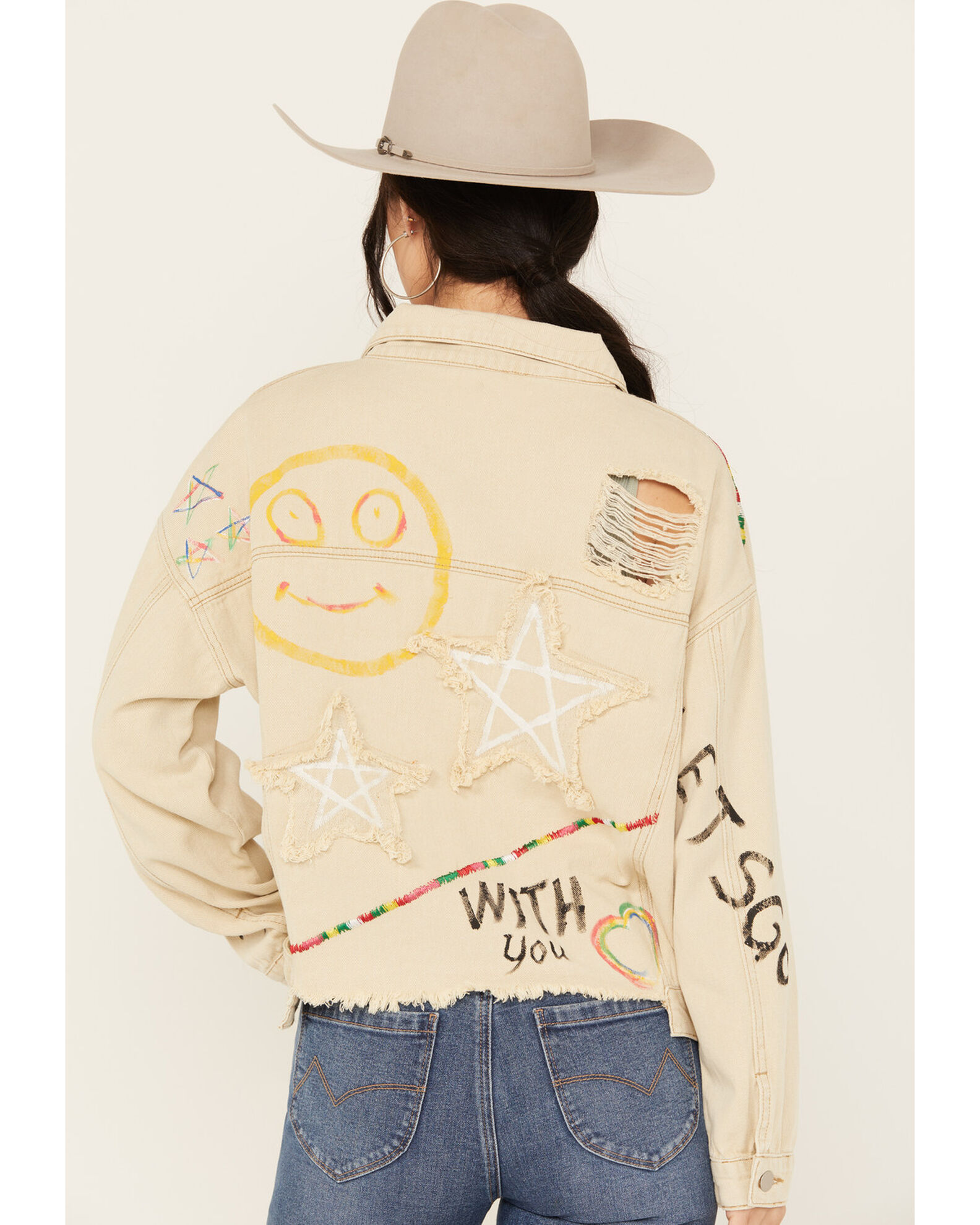 POL Women's Drawing Embellished Jacket