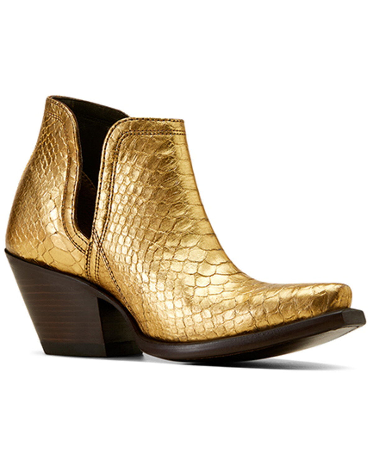 Ariat Women's Exotic Python Dixon Western Booties - Snip Toe, Yellow