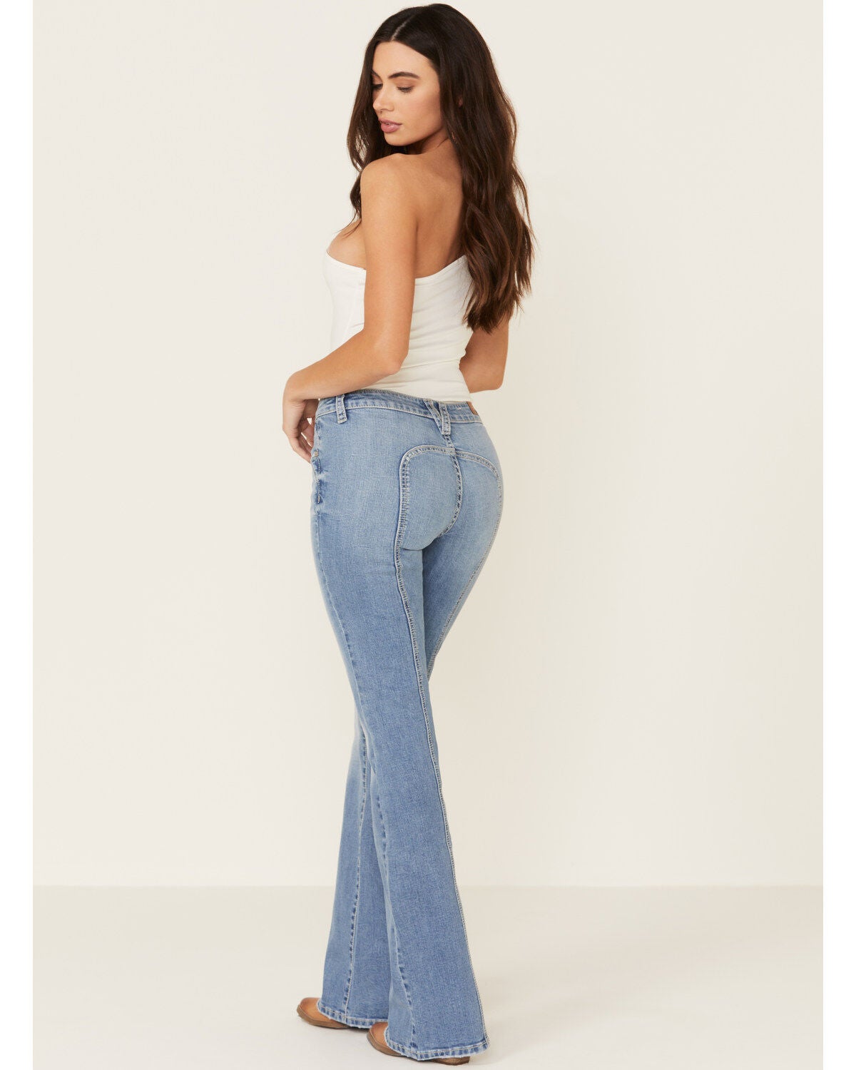Shyanne Women's Curved Back Seam Bootcut Jeans,