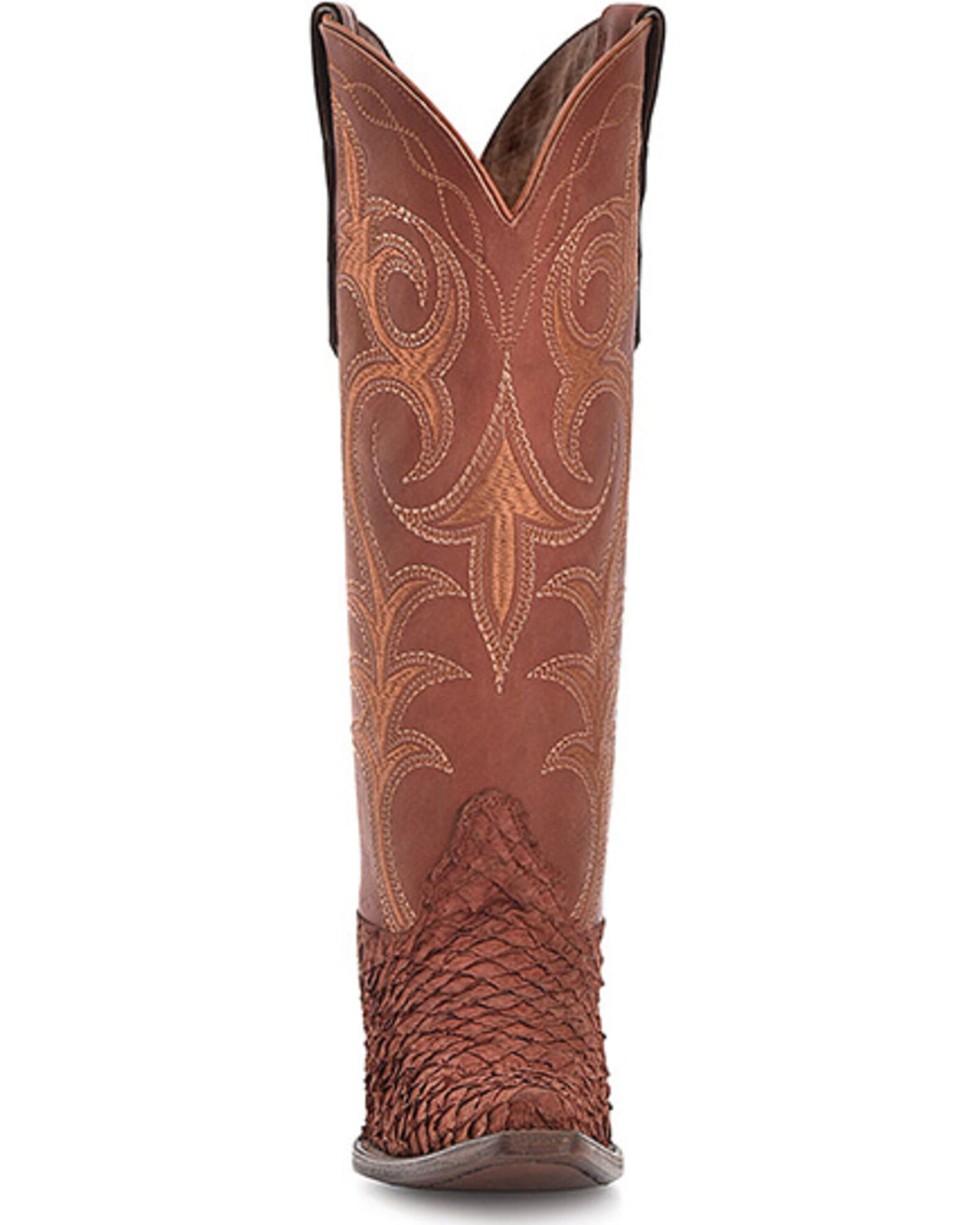 Circle G Womens Exotic Pirarucu Western Boots Snip Toe Rust Copper