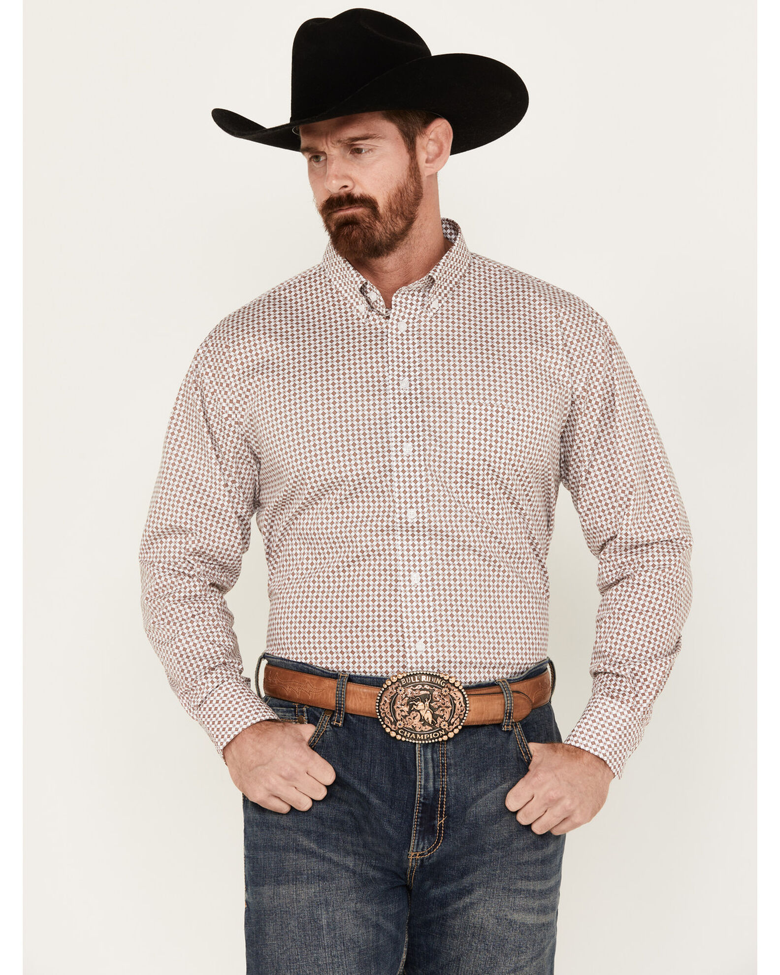 Resistol Mens Trevor Geo Long Sleeve Button Down Shirt Boot Barn