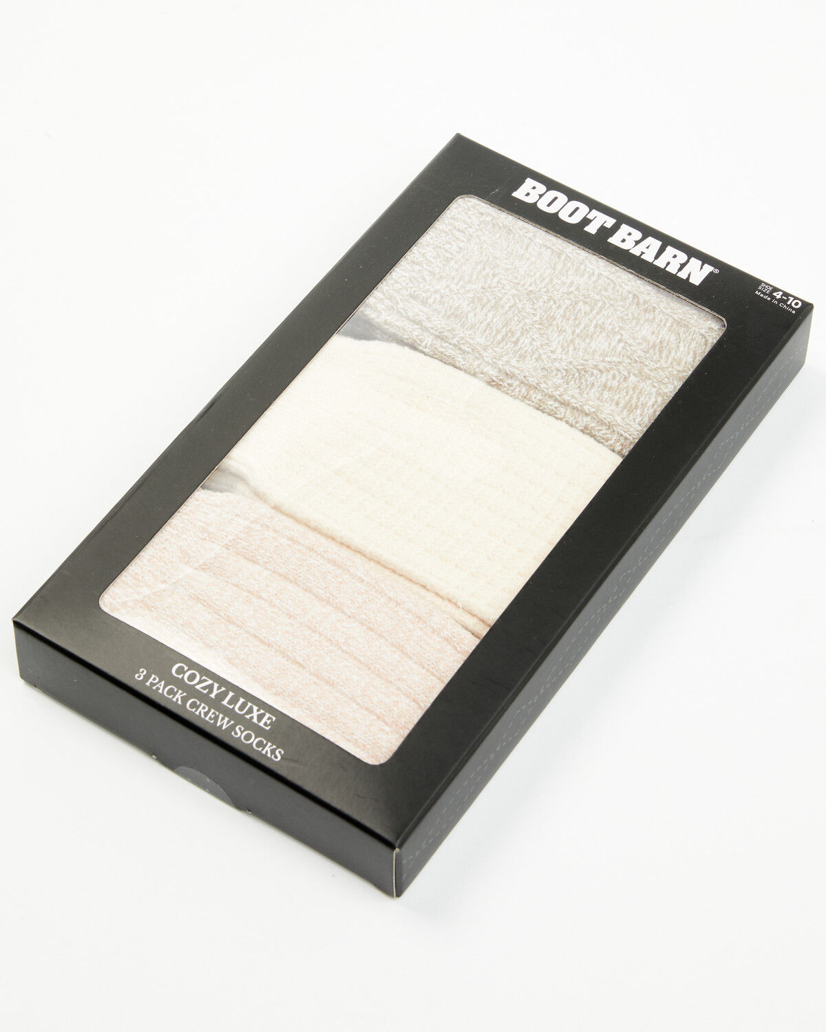 Boot Barn Women's Oatmeal Luxe Cozy Sock Gift Box - 3 Piece, Oatmeal ...