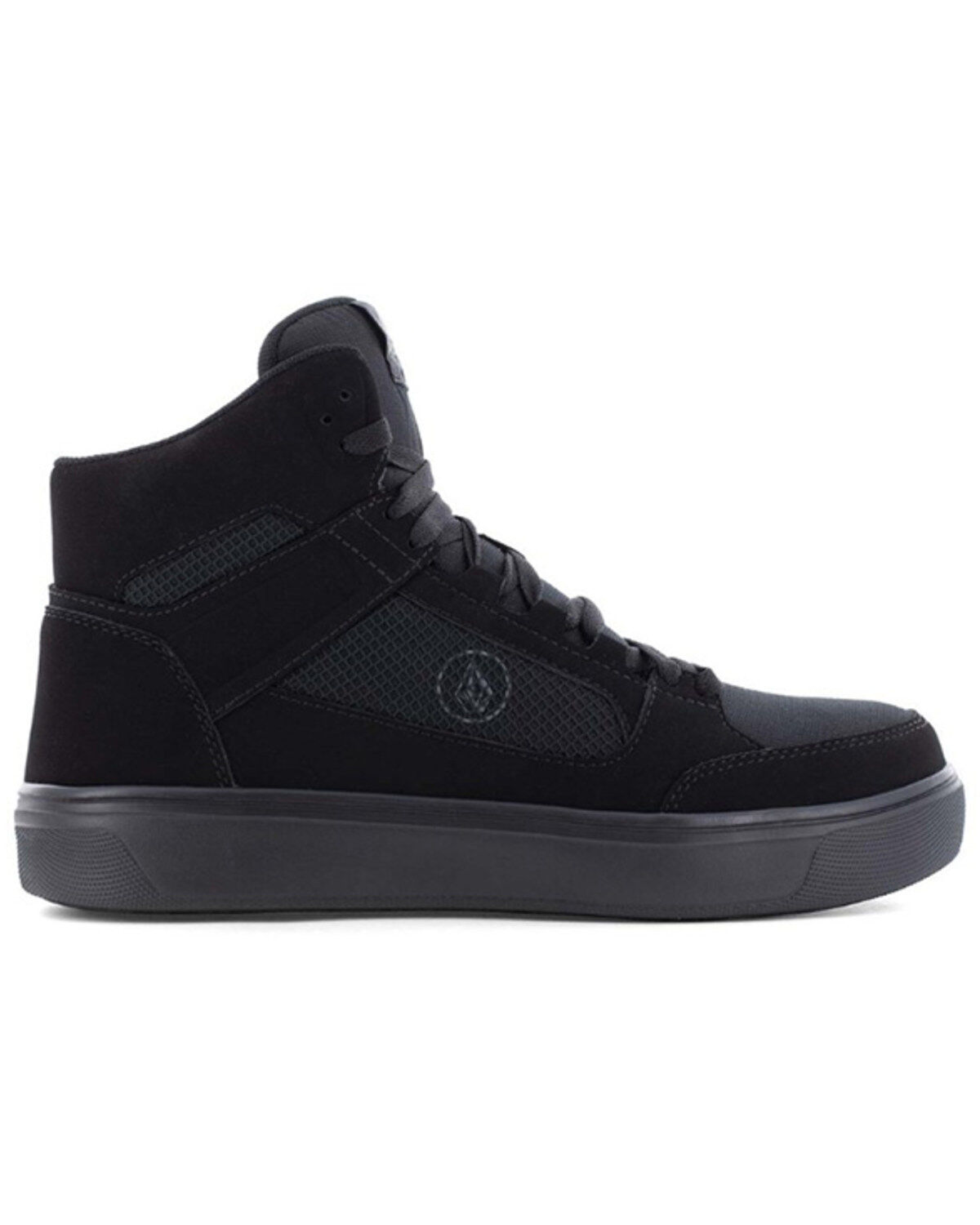 Volcom Men's Skate Inspired High Top Work Shoes - Composite Toe, Black