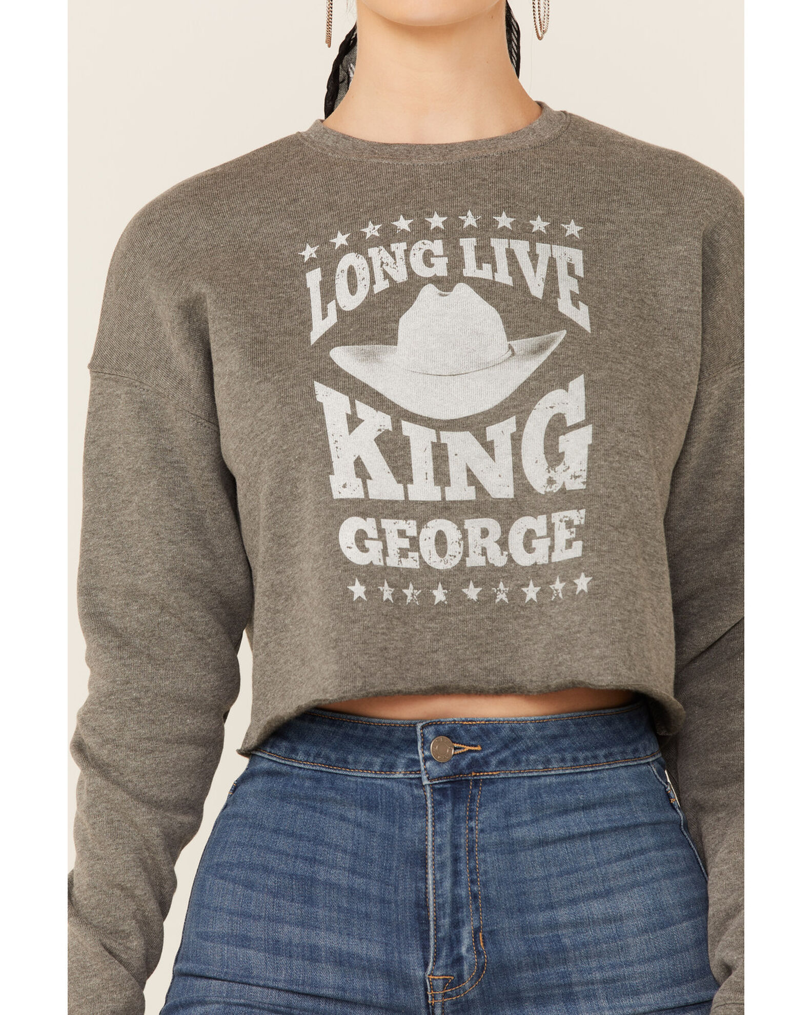 Ruby's Rubbish Women's Heather Gray Long Live King George Graphic ...