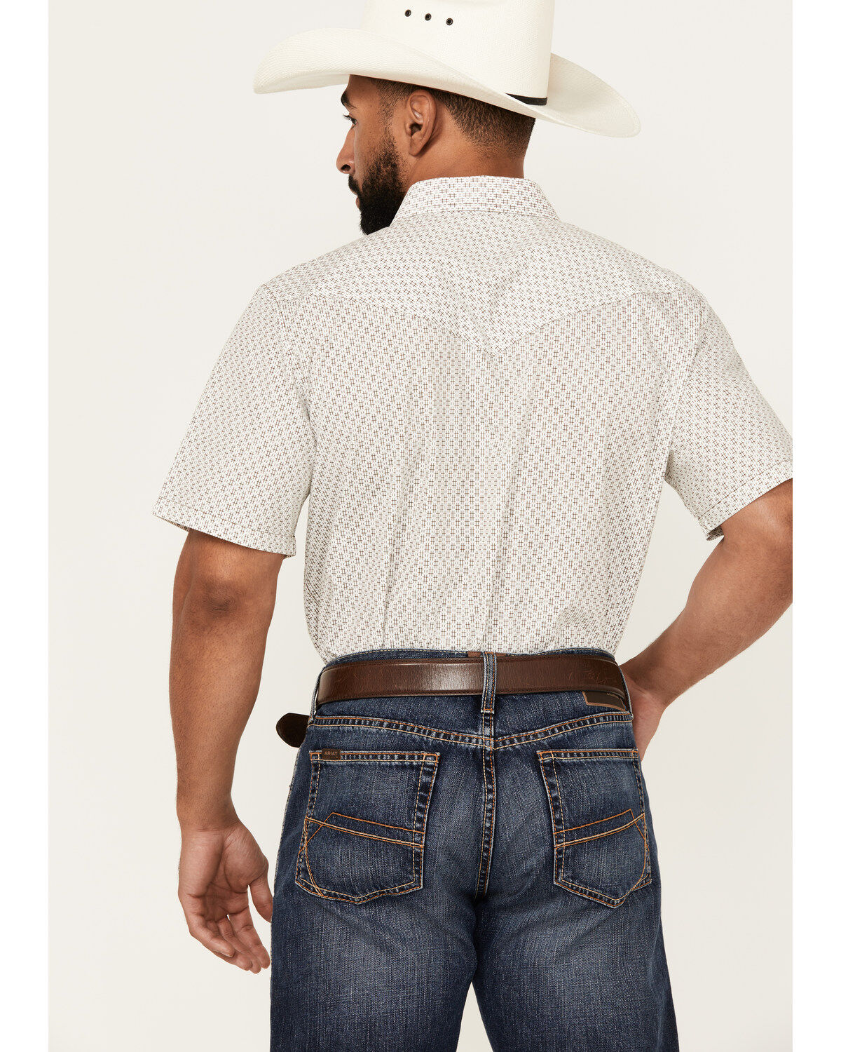 Gibson Trading Co Mens Moonlight Geo Print Short Sleeve Snap Western